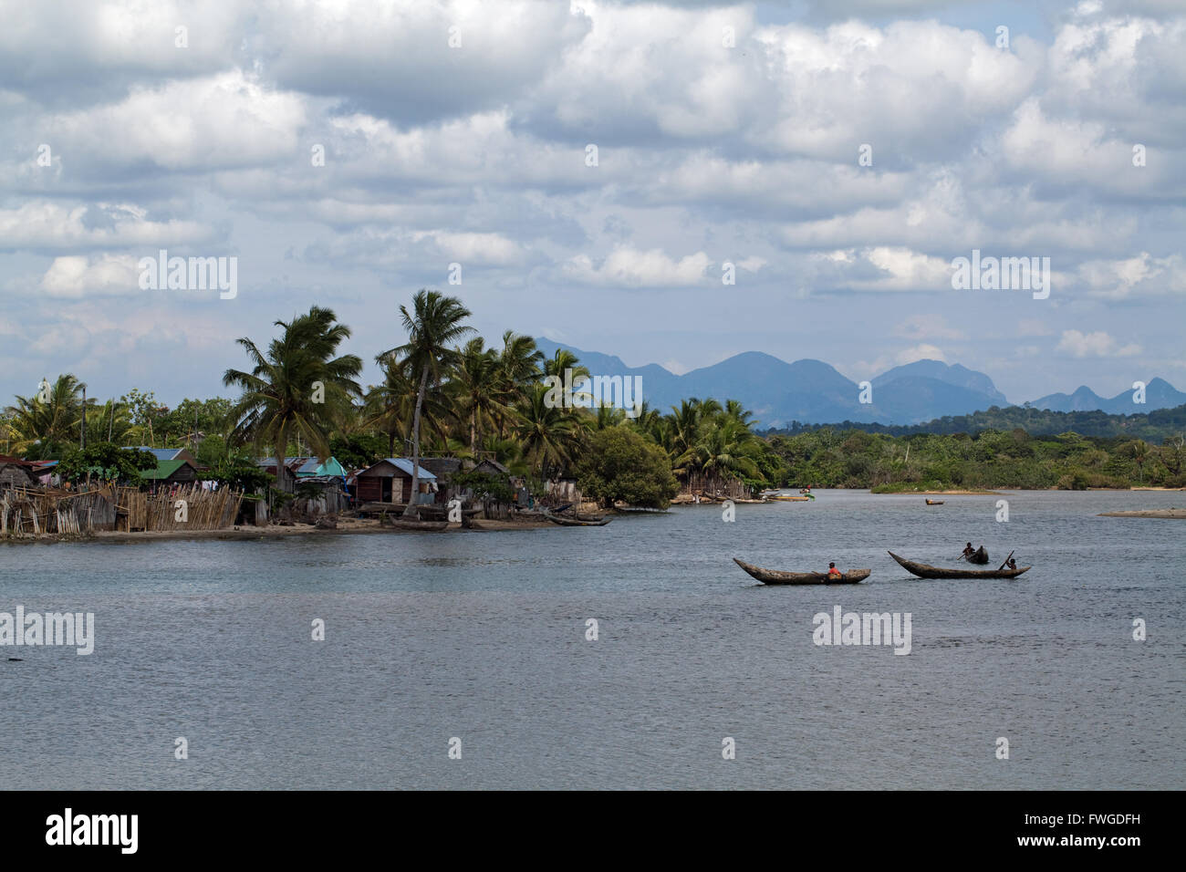 Sambava. Northeast coast. Madagascar. Fishing Village encampment ...