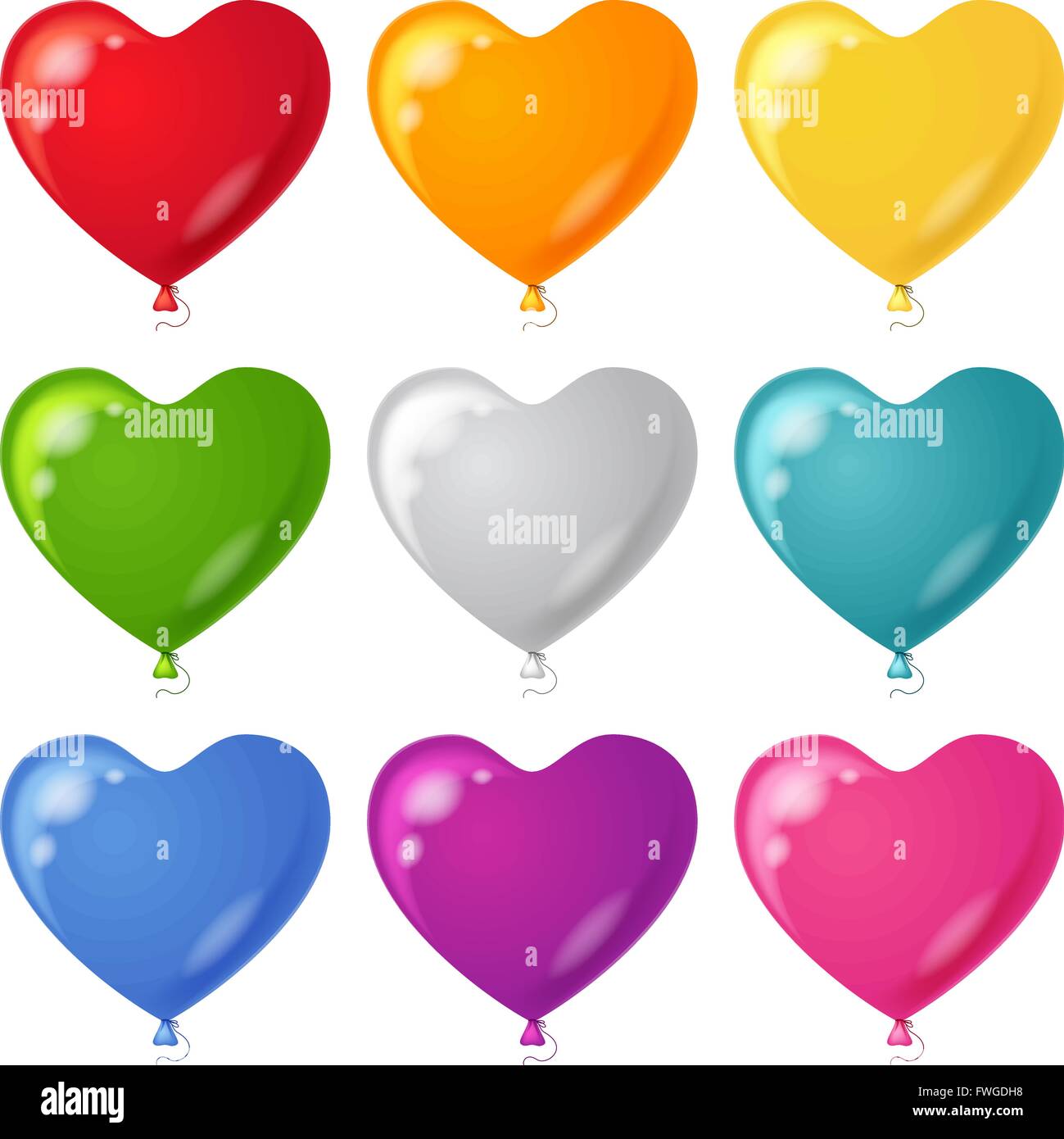Balloons, heart shaped, set Stock Vector Image & Art - Alamy