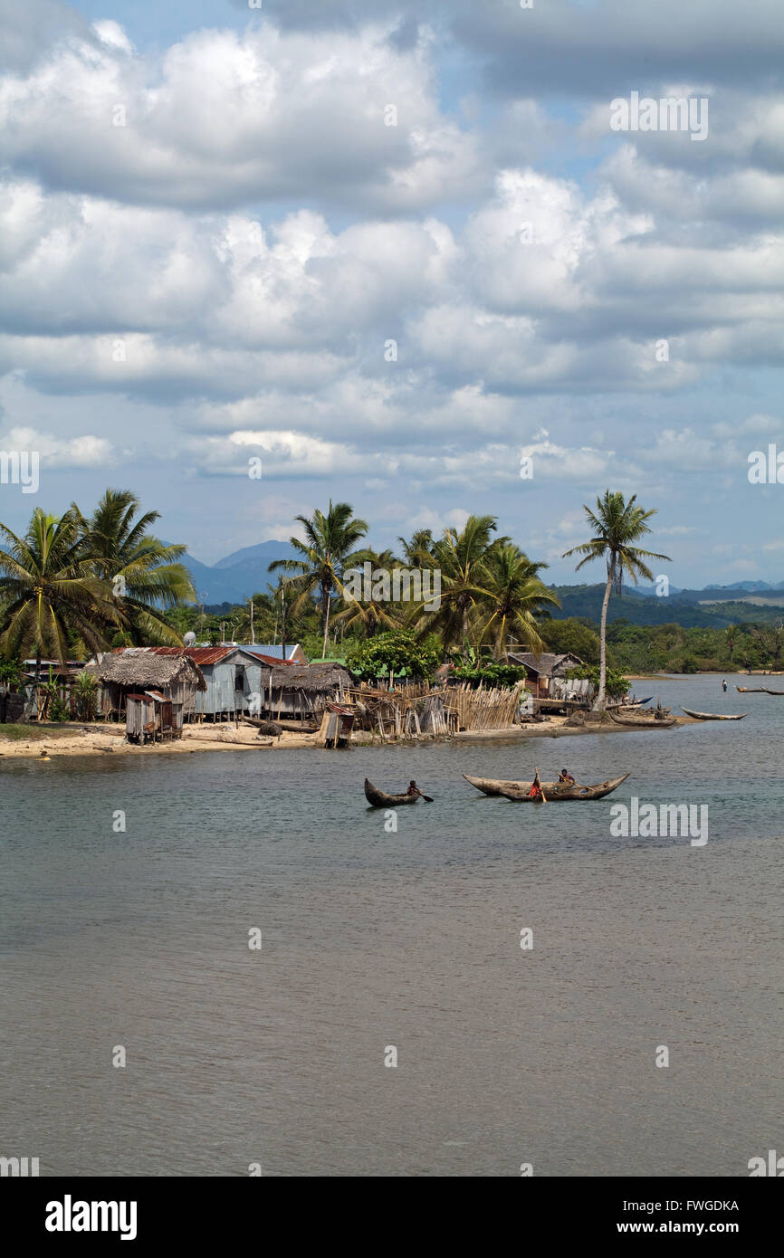 Sambava. Northeast coast. Madagascar. Fishing Village encampment ...