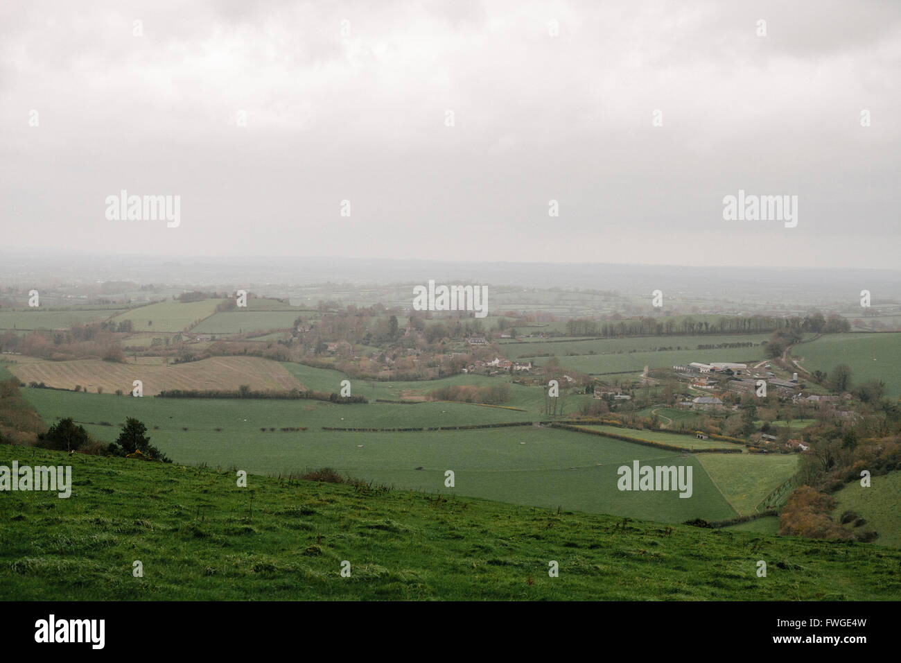 View over the landscape, fields and farmland of Devon Stock Photo - Alamy