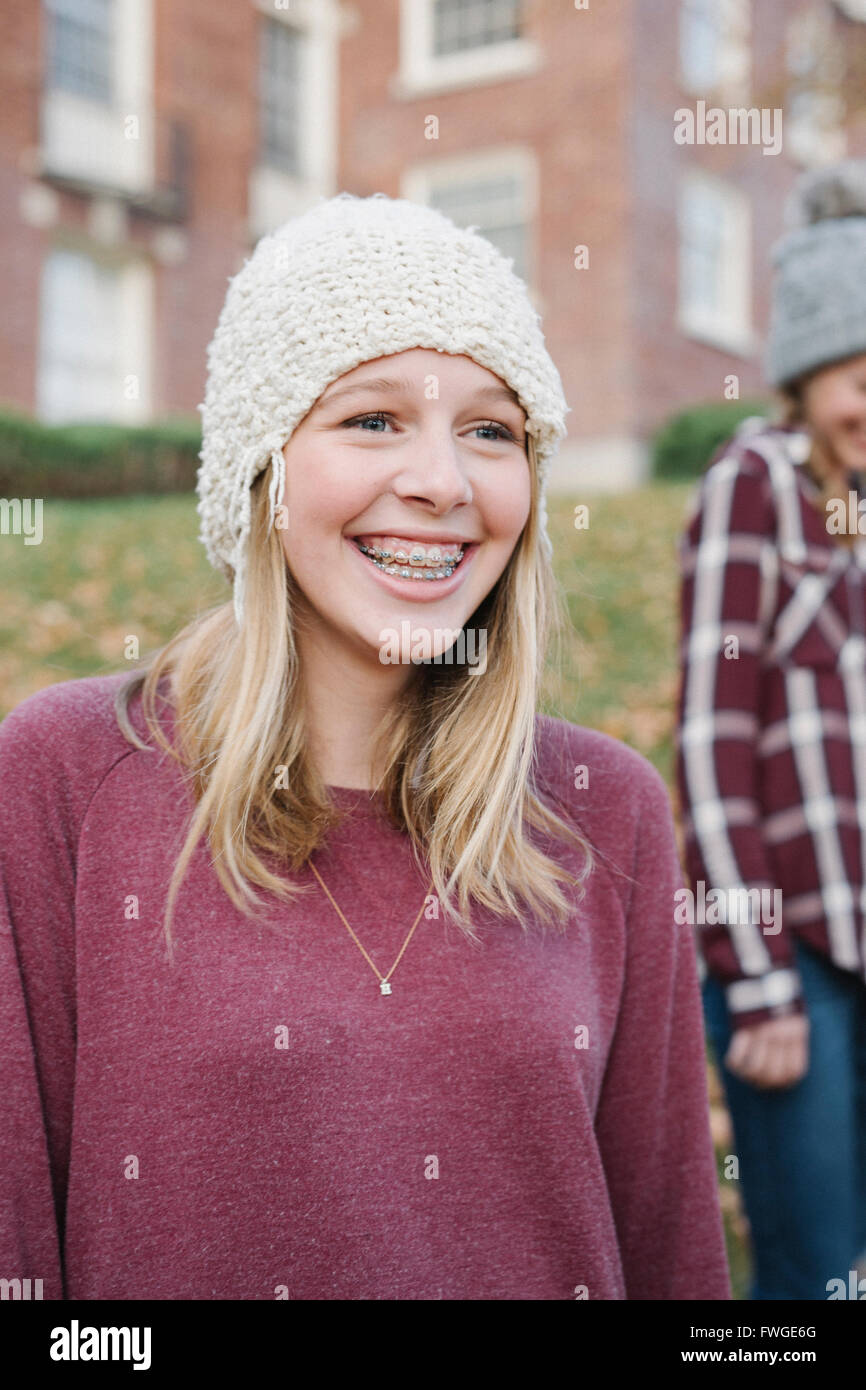 Two girls with hats hi-res stock photography and images - Alamy