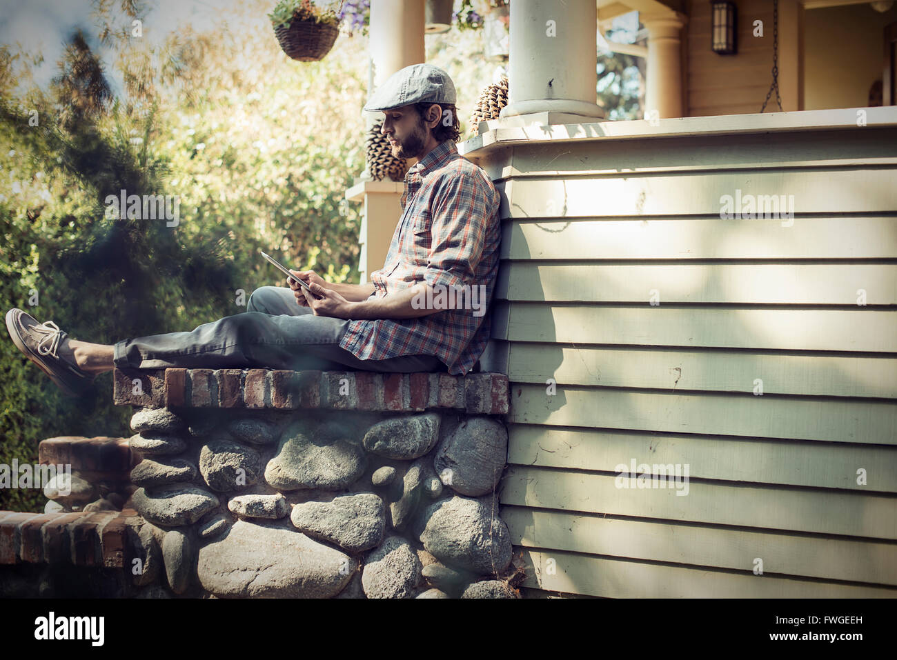 Man On Front Porch Relaxing