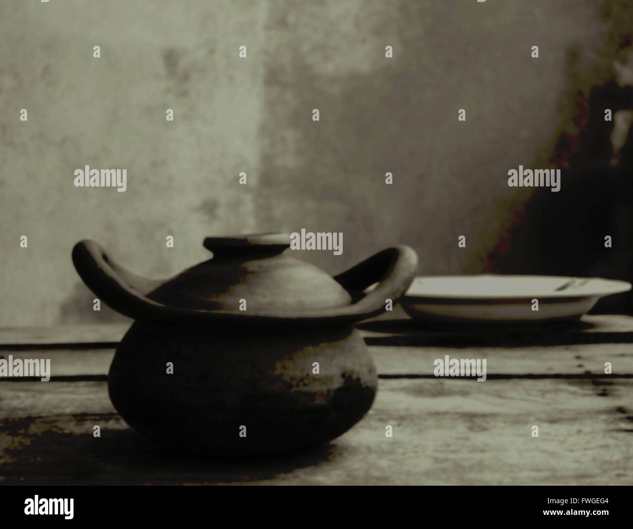 Clay pot for cooking countryside Stock Photo - Alamy