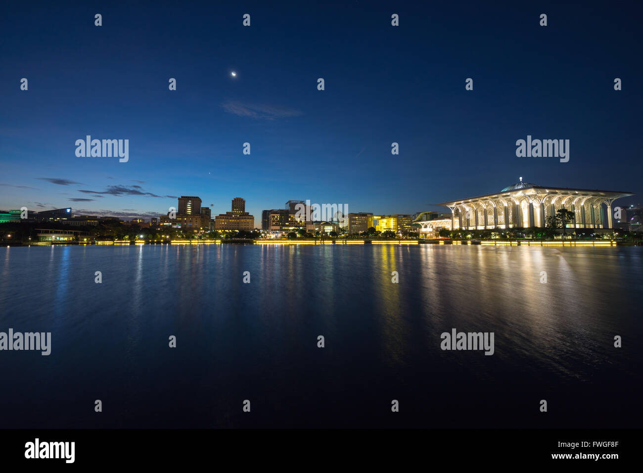 Blue hour over Tuanku Mizan Zainal Abidin Mosque. Also known as Iron ...
