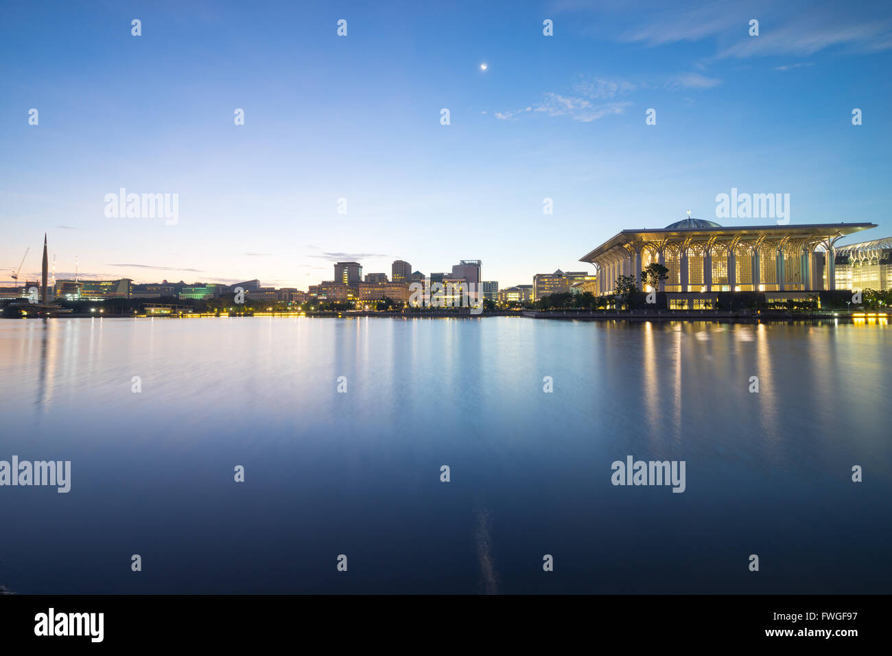 Blue hour over Tuanku Mizan Zainal Abidin Mosque. Also known as Iron ...