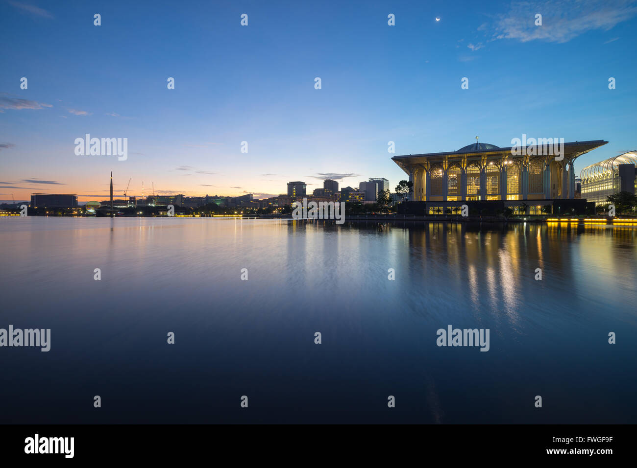 Blue hour over Tuanku Mizan Zainal Abidin Mosque. Also known as Iron ...