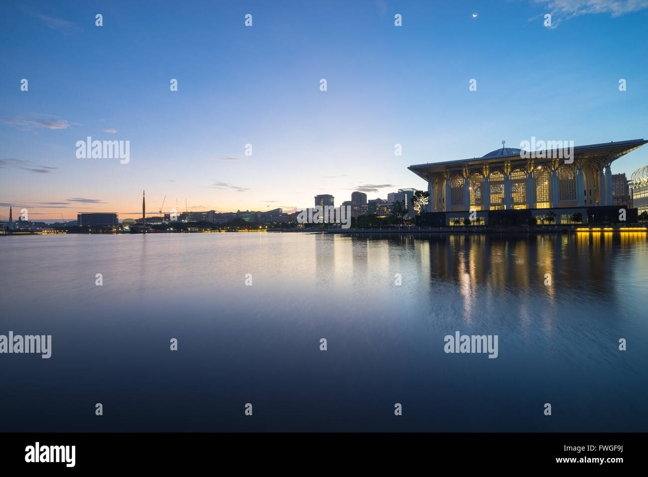 Blue hour over Tuanku Mizan Zainal Abidin Mosque. Also known as Iron ...