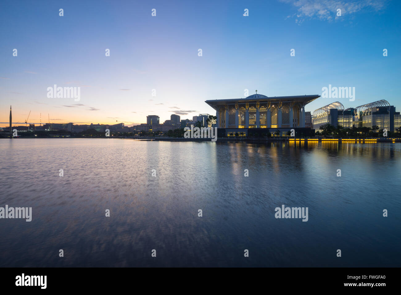 Blue hour over Tuanku Mizan Zainal Abidin Mosque. Also known as Iron ...