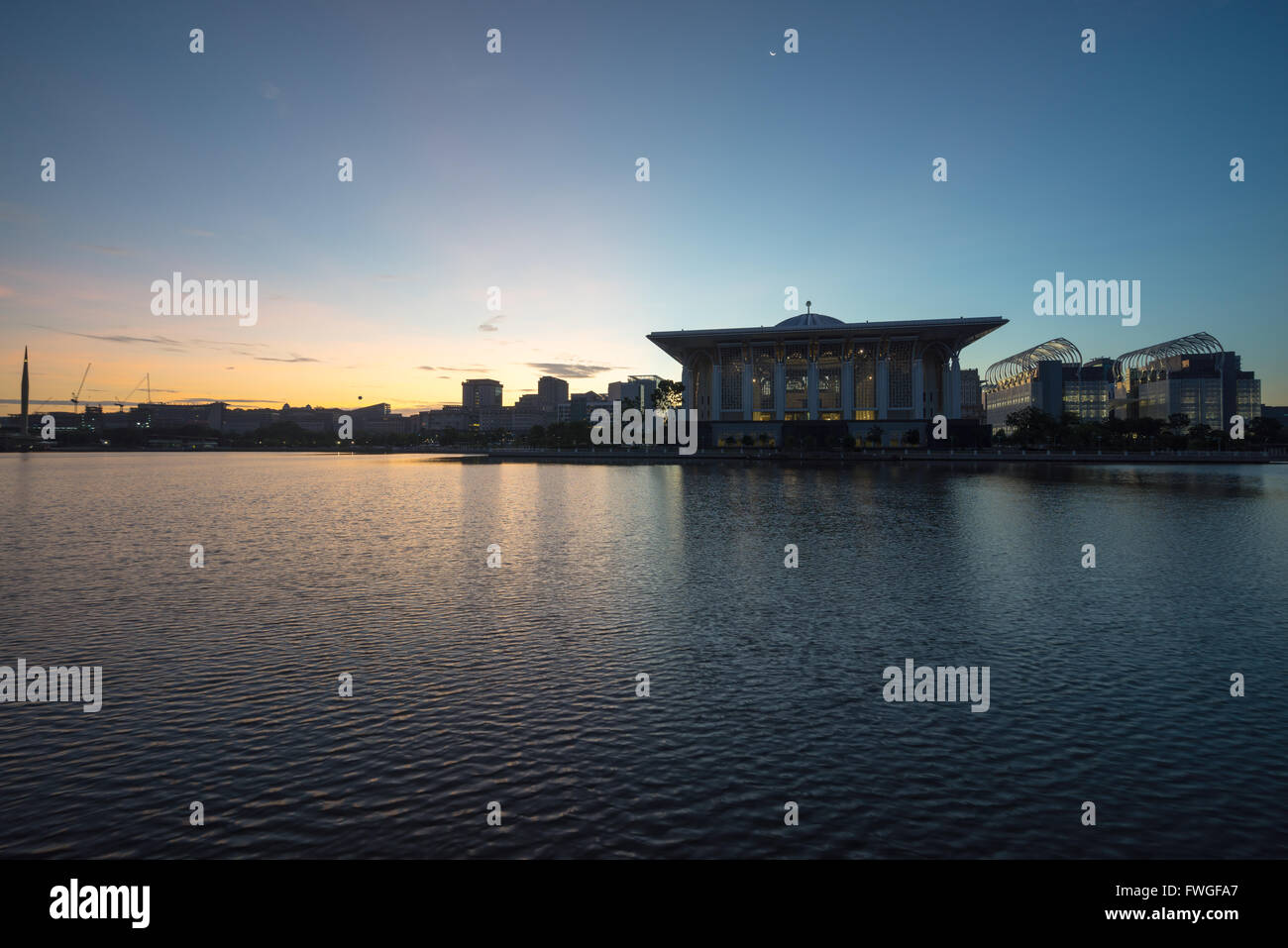 Blue hour over Tuanku Mizan Zainal Abidin Mosque. Also known as Iron ...