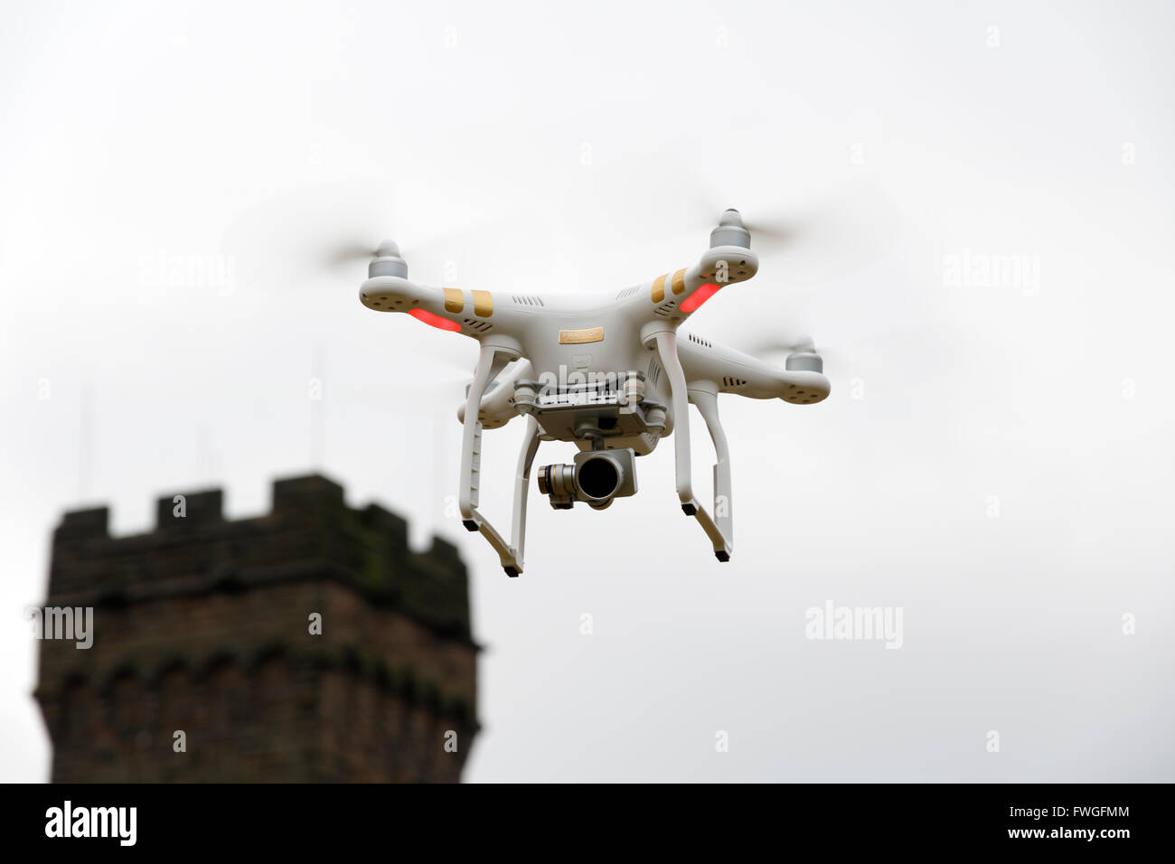 Phantom Drone/quadcopter flying in Derbyshire Peak District England ...