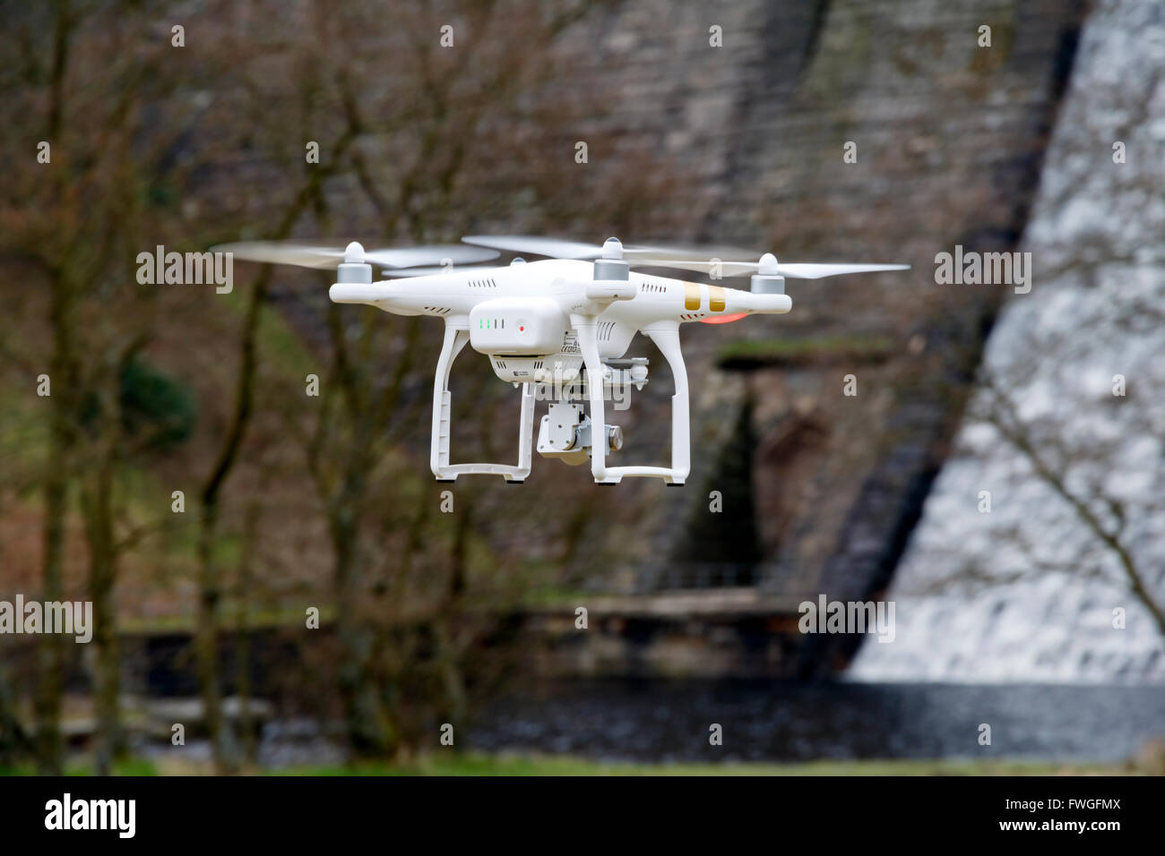 Phantom Drone/quadcopter flying in Derbyshire Peak District England ...