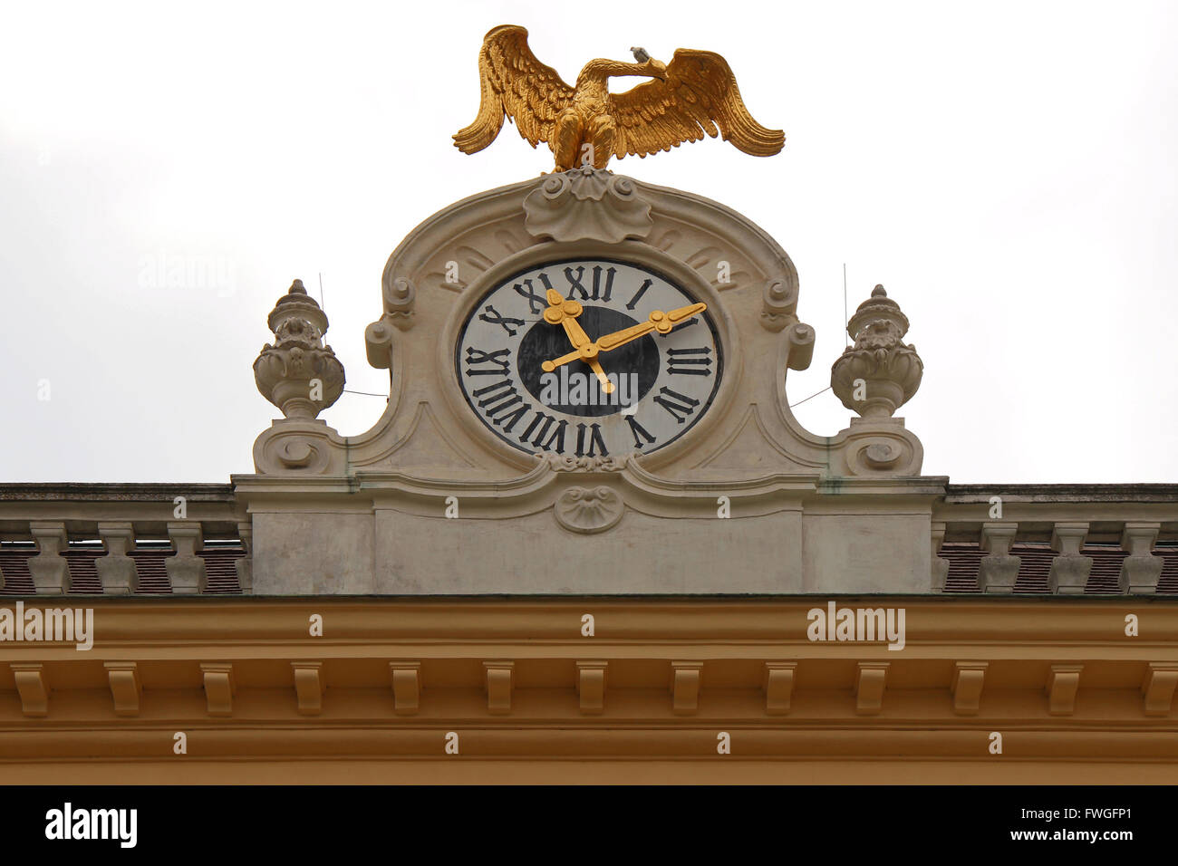 A monument clock was installed on the roof of the Schönbrunn castle in ...