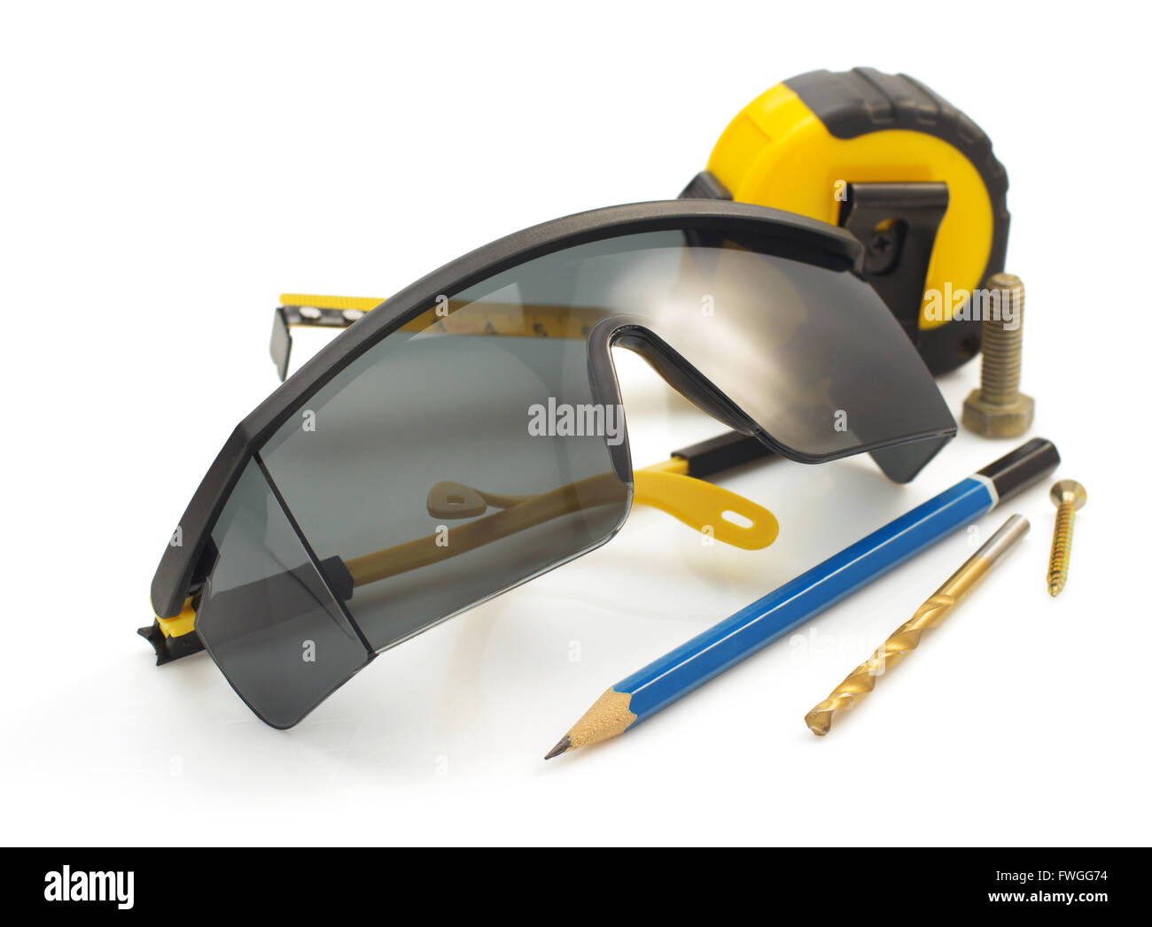 set of tools and instruments isolated on white background Stock Photo ...