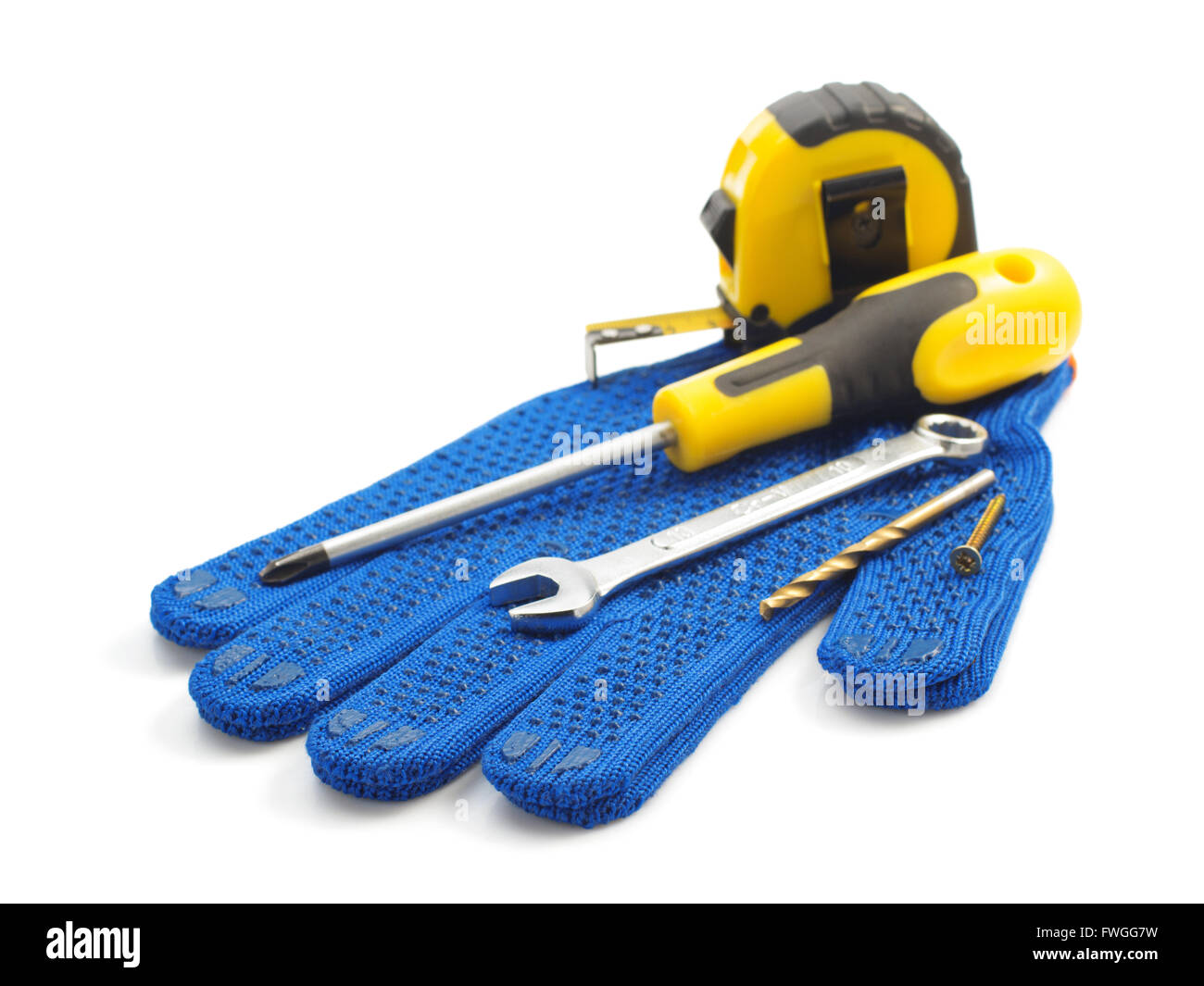 set of tools and instruments isolated on white background Stock Photo ...