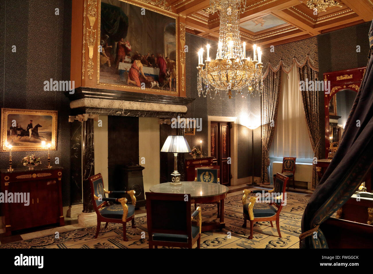 The Orphans Chamber inside the Royal Palace in Amsterdam, Netherlands ...