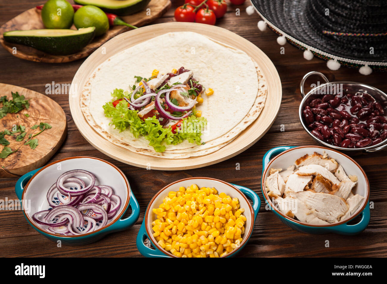 Cooking tortilla wraps ingredients hi-res stock photography and images ...