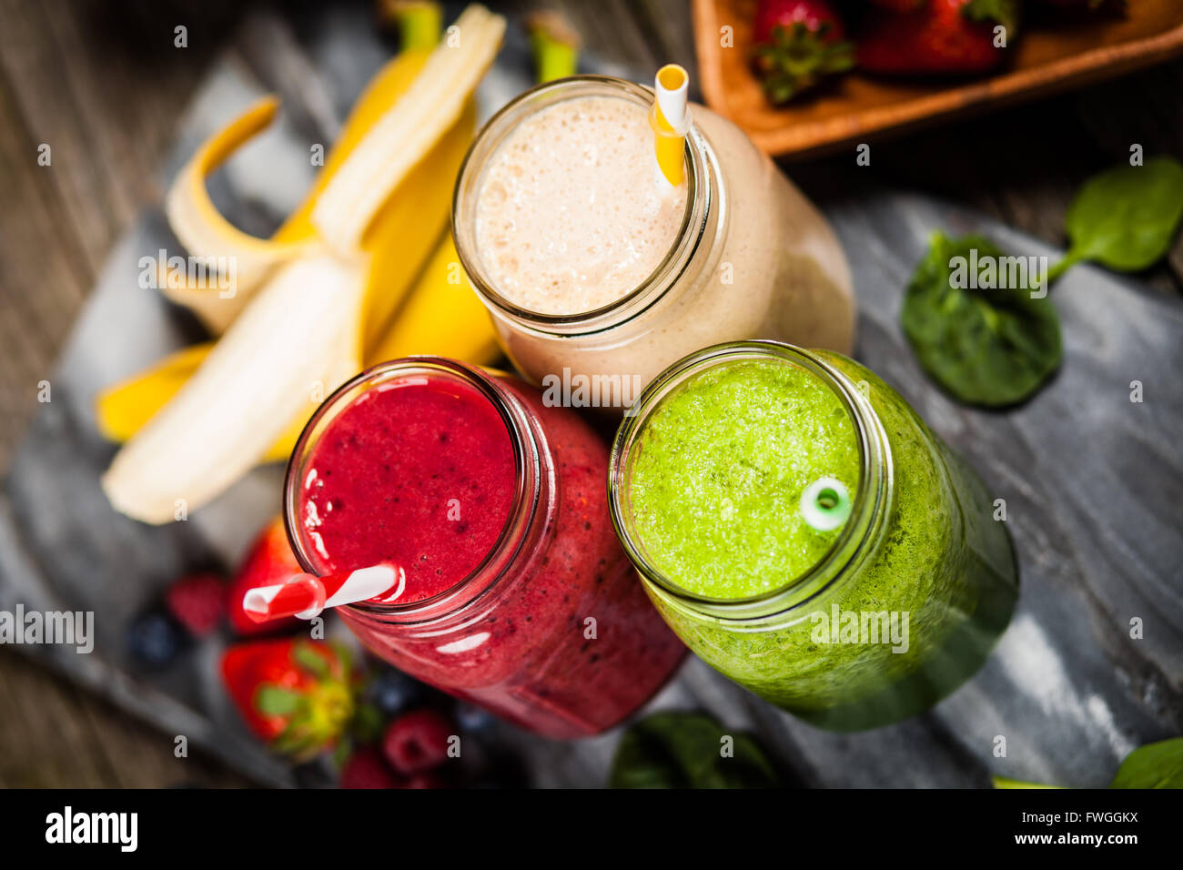 Fresh strawberry milkshakes hi-res stock photography and images - Alamy