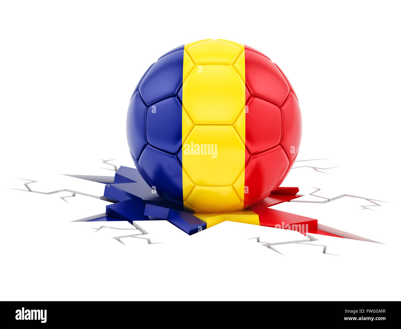 soccer ball with the flag of Romania Stock Photo - Alamy