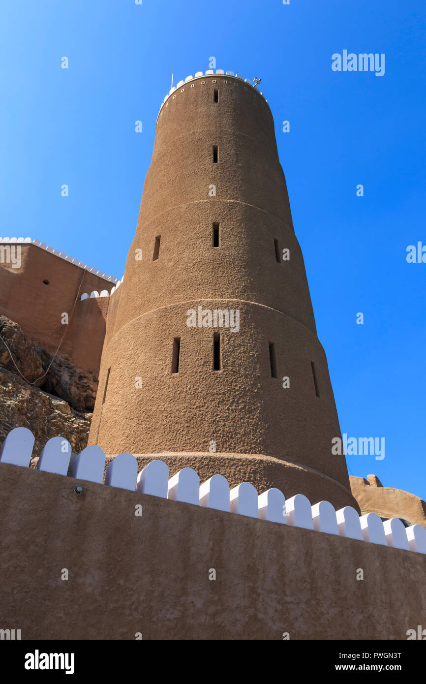 Tower of Al-Mirani Fort, Old Muscat, Oman, Middle East Stock Photo - Alamy