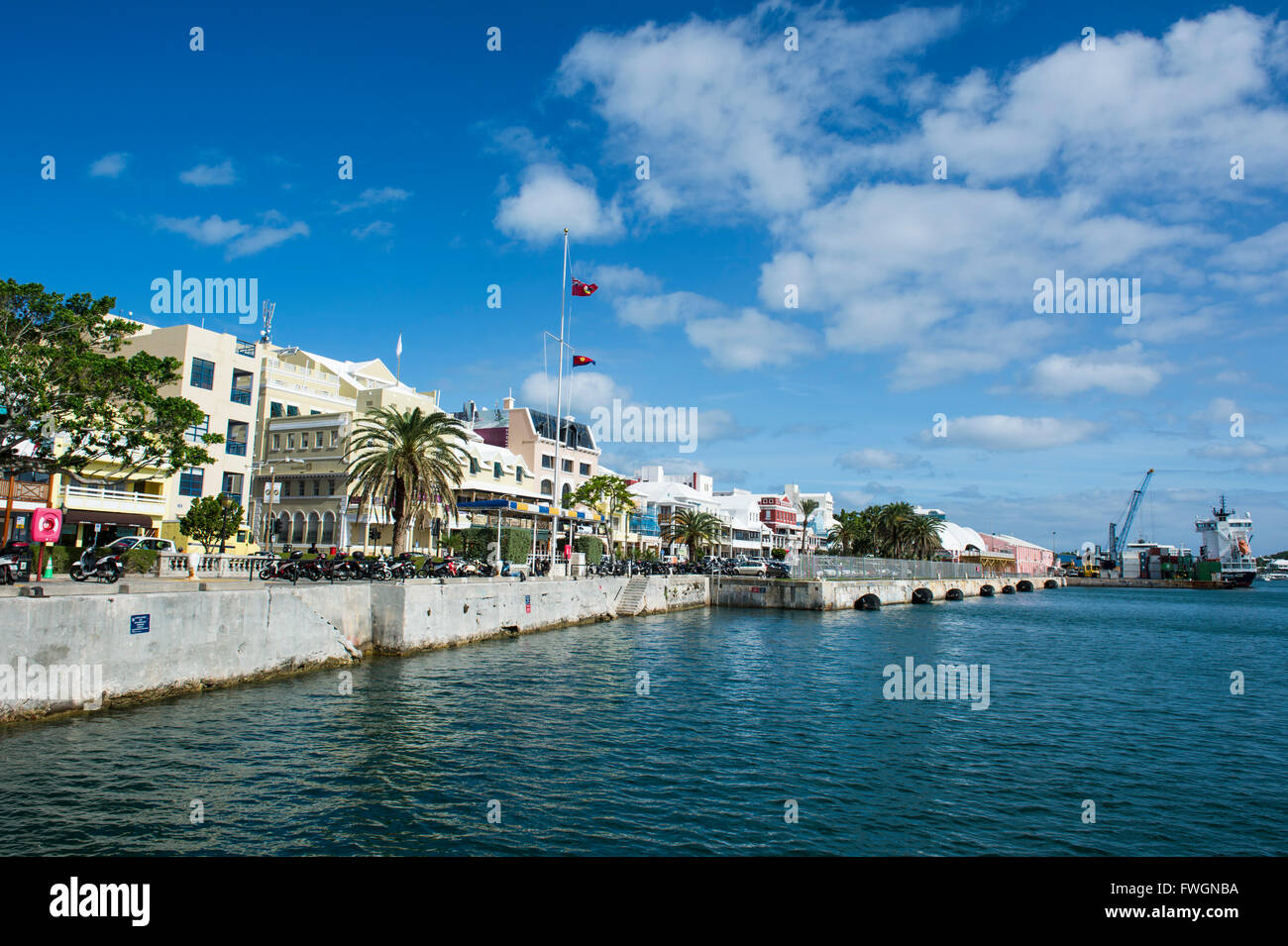 Historical seafront of Hamilton capital of, Bermuda, United Kingdom ...