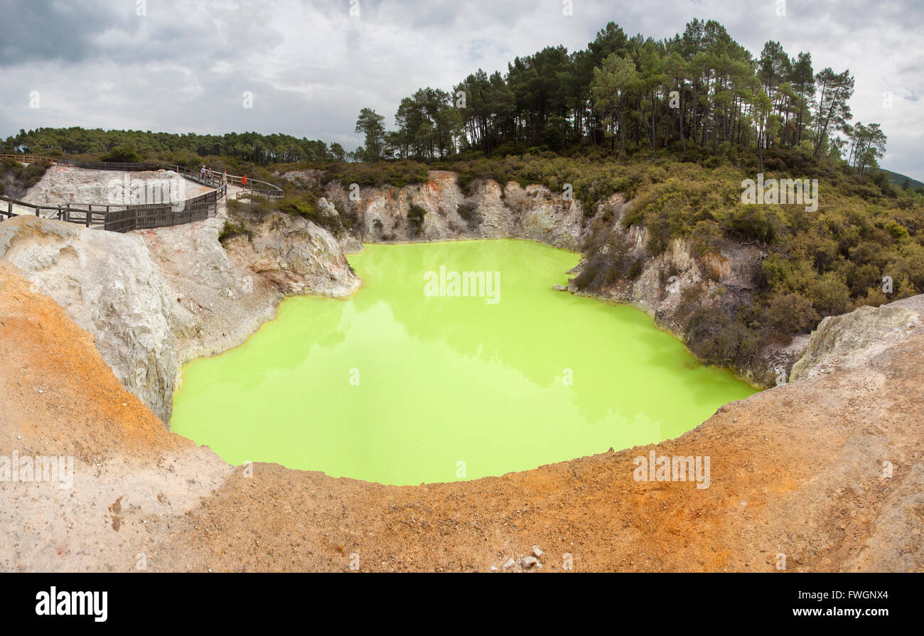 The Devil's Bath, Hot Springs, Waiotapu Geothermal Wonderland, Rotorua ...