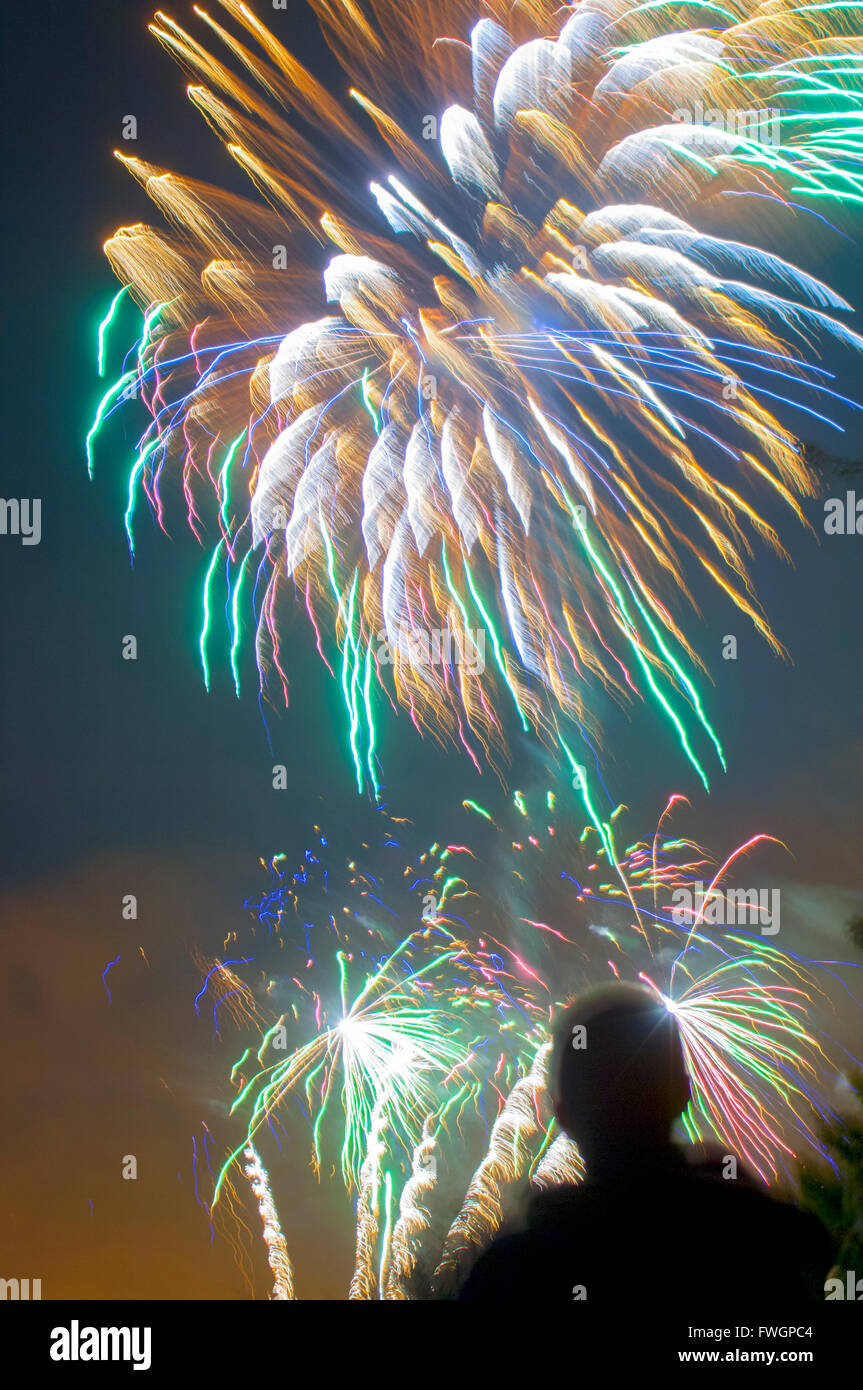 A man watching fireworks hi-res stock photography and images - Alamy