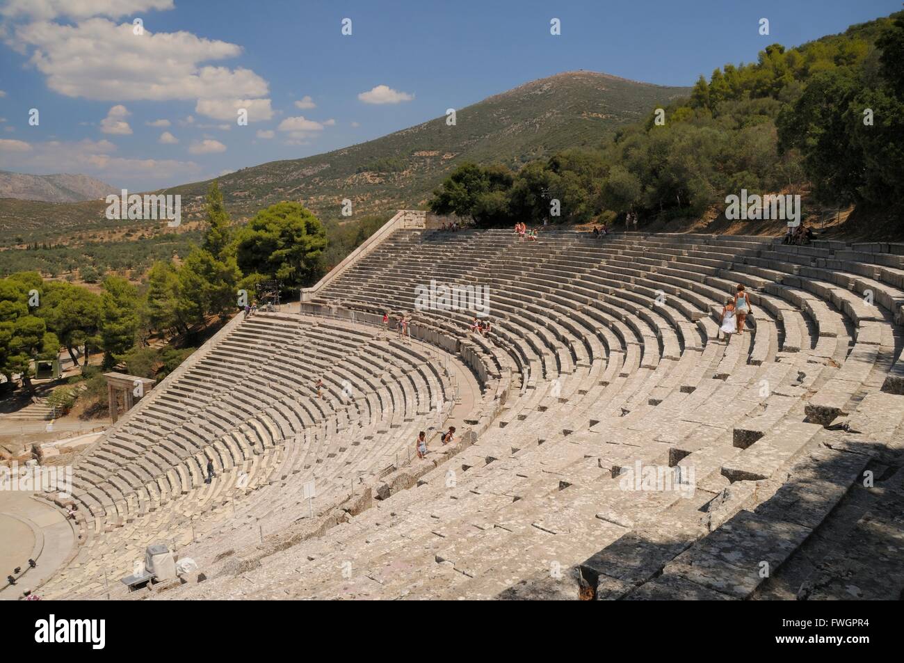 Ancient theatre of Epidaurus (Epidavros), Argolis, Peloponnese, Greece ...