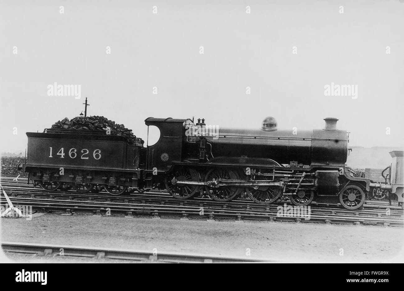 Caledonian Railway 4-6-0 steam locomotive No. 198 of the 191 Class as ...