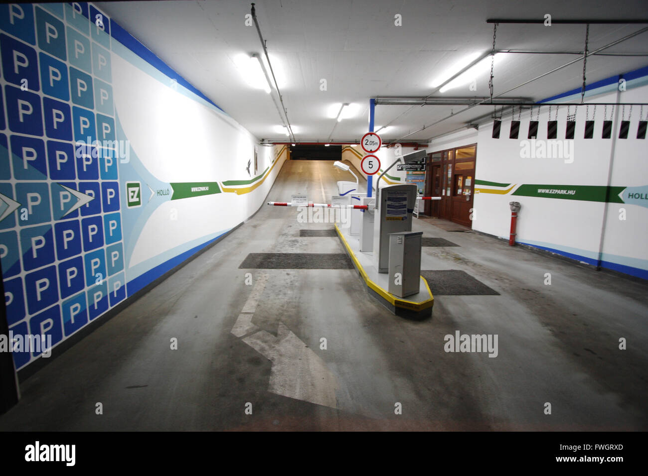 Entrance to a car park in Budapest, Hungary Stock Photo - Alamy