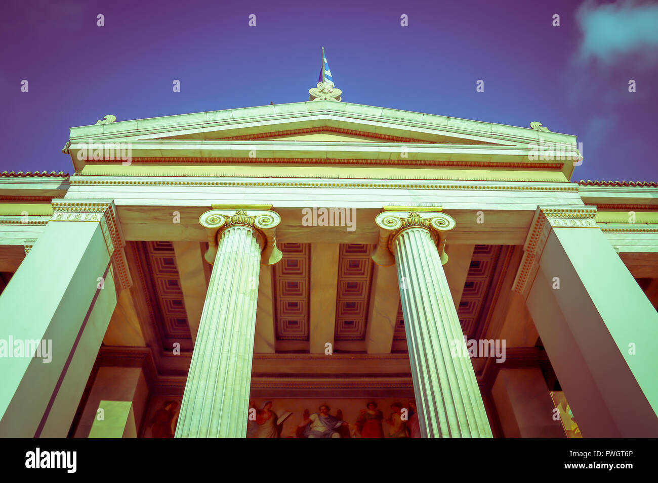 Vintage photo of university in Athens, Greece Stock Photo - Alamy