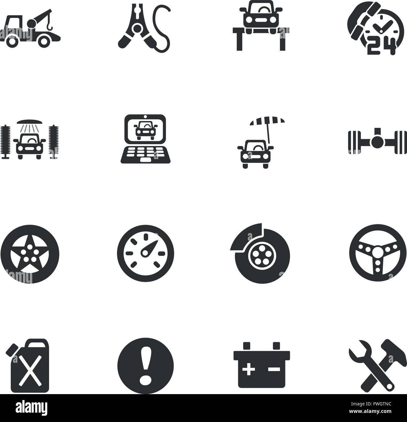 car service web icons for user interface design Stock Vector Image ...