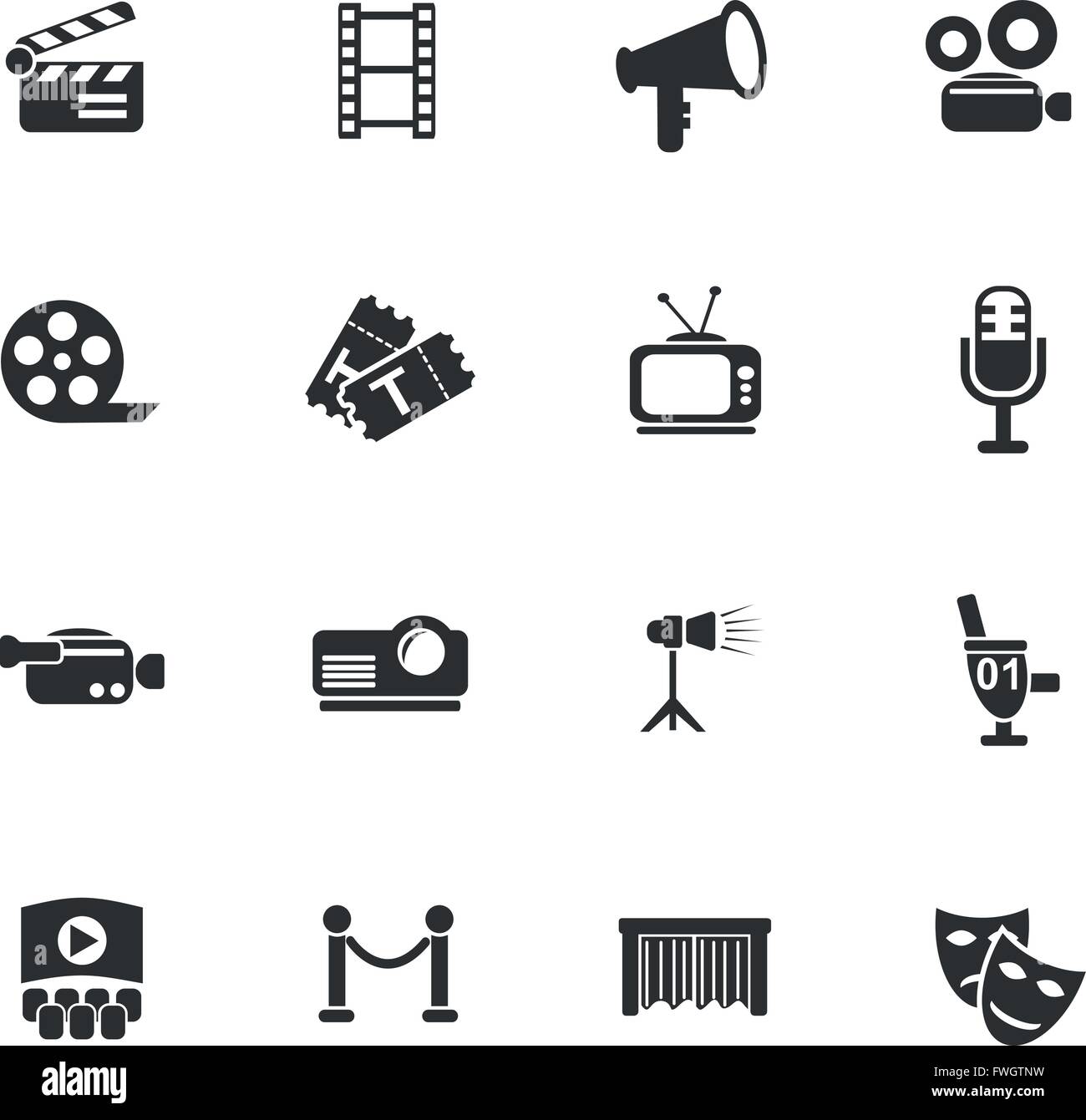 cinema web icons for user interface design Stock Vector Image & Art - Alamy