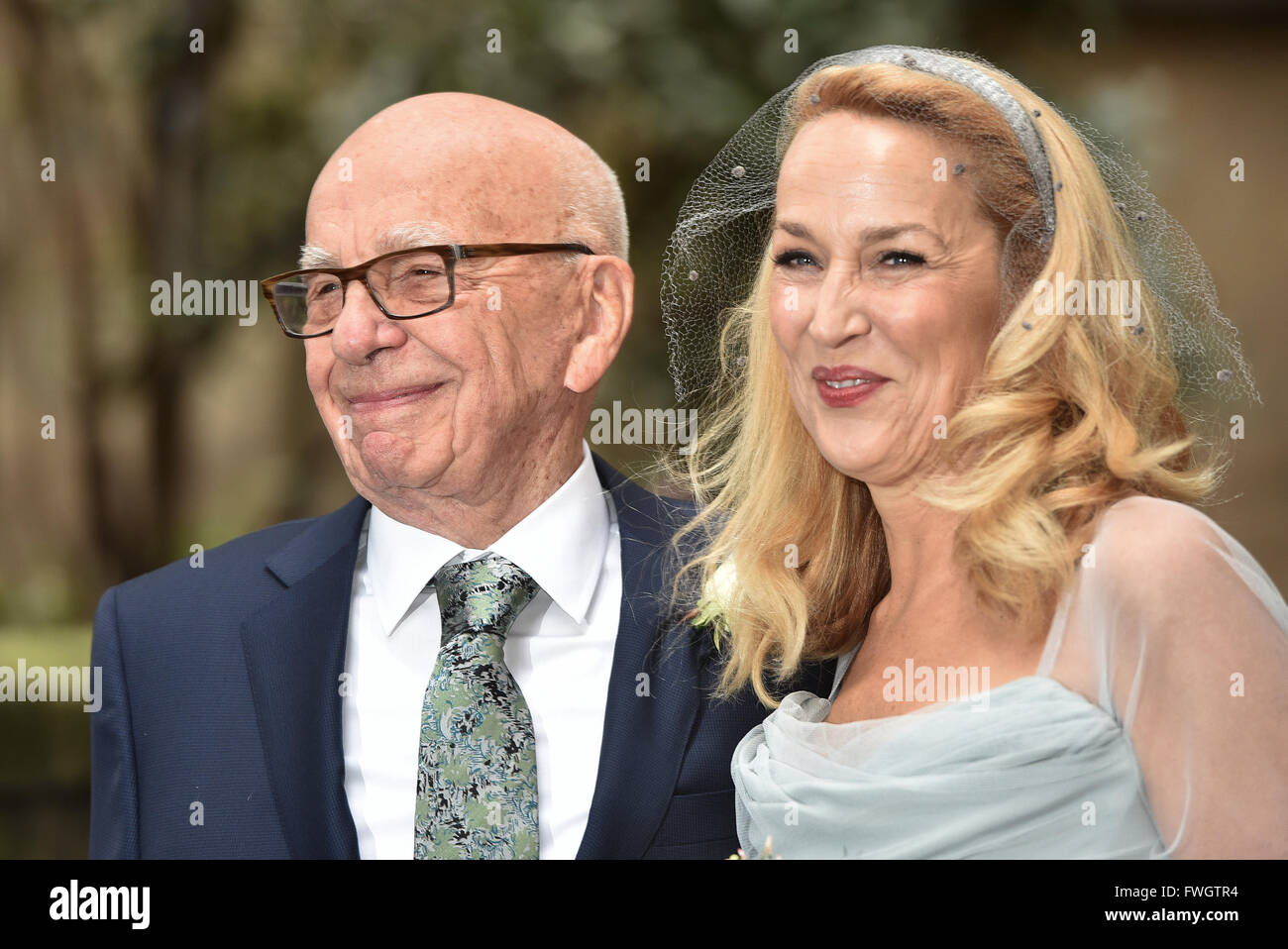 Rupert Murdoch and Jerry Hall wedding at St. Bride's Church on Fleet ...