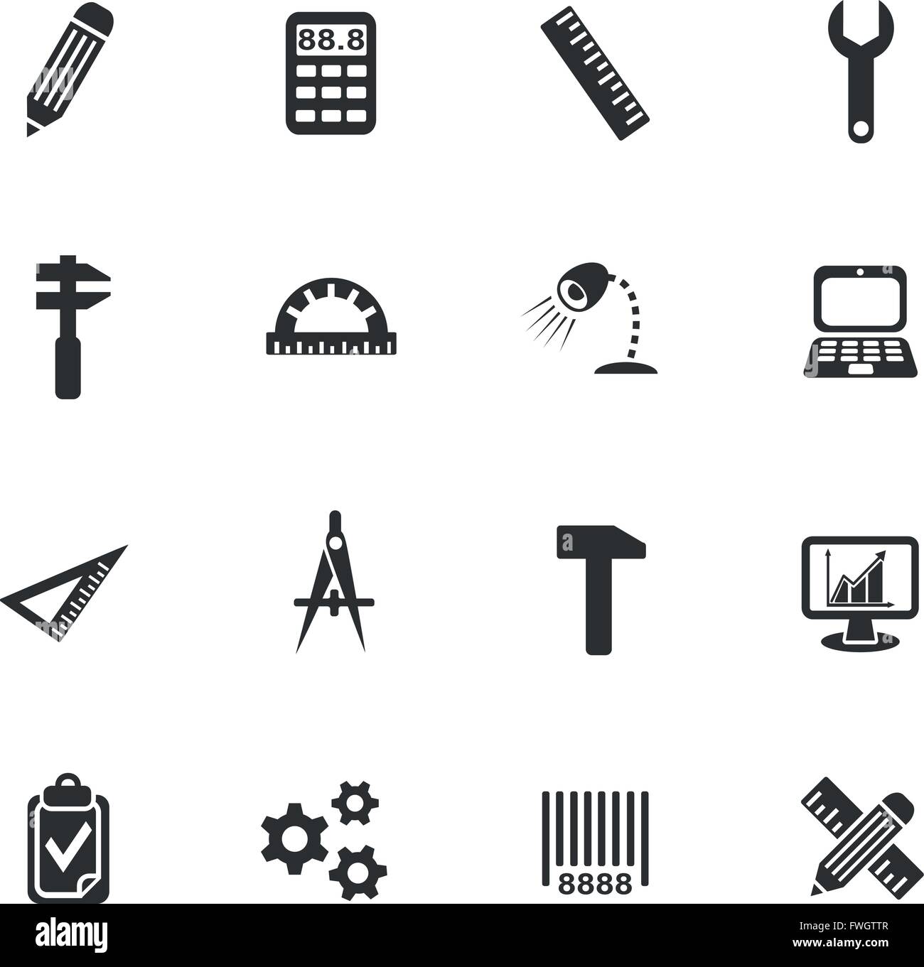 engineering web icons for user interface design Stock Vector Image ...