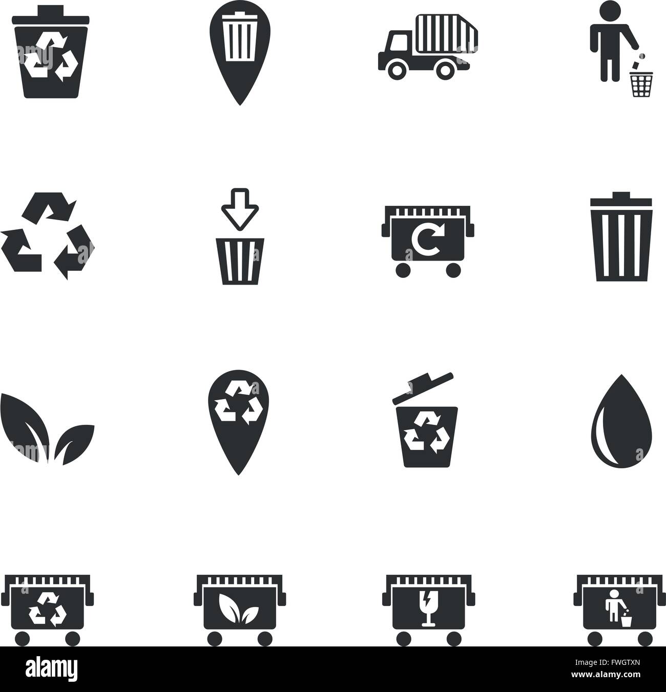 garbage web icons for user interface design Stock Vector Image & Art ...