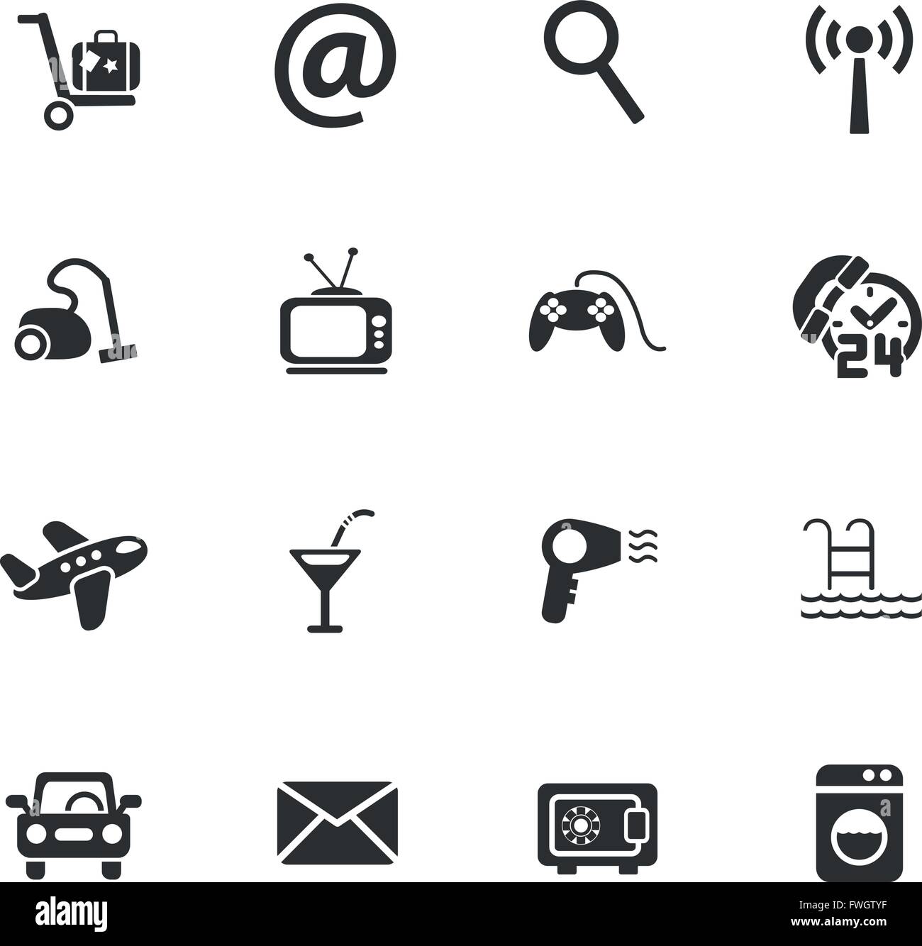 hotel service web icons for user interface design Stock Vector Image ...