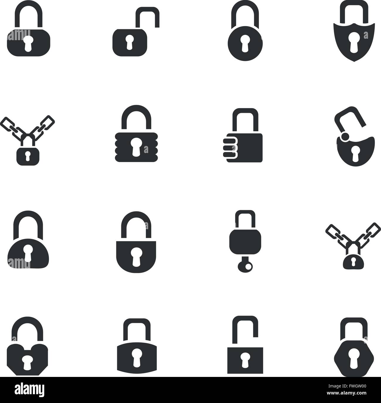 Lock and Key icons set Stock Vector Image & Art - Alamy