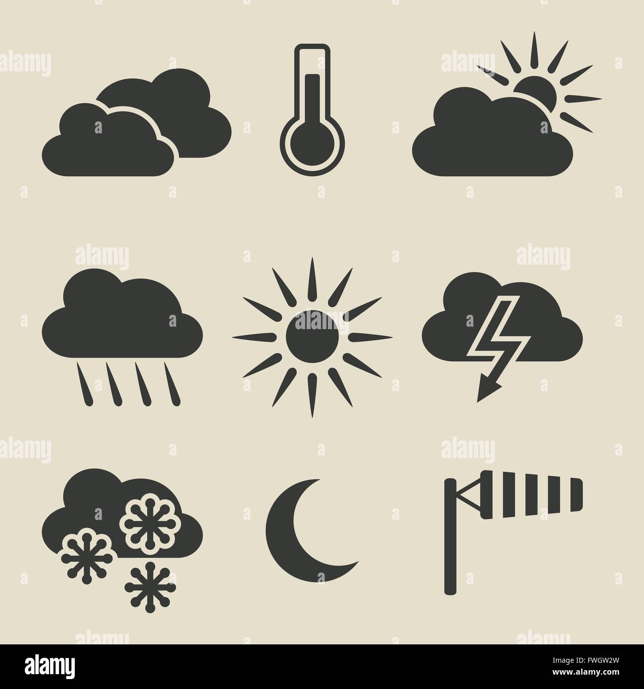 weather icons set - vector illustration. eps 8 Stock Vector Image & Art ...