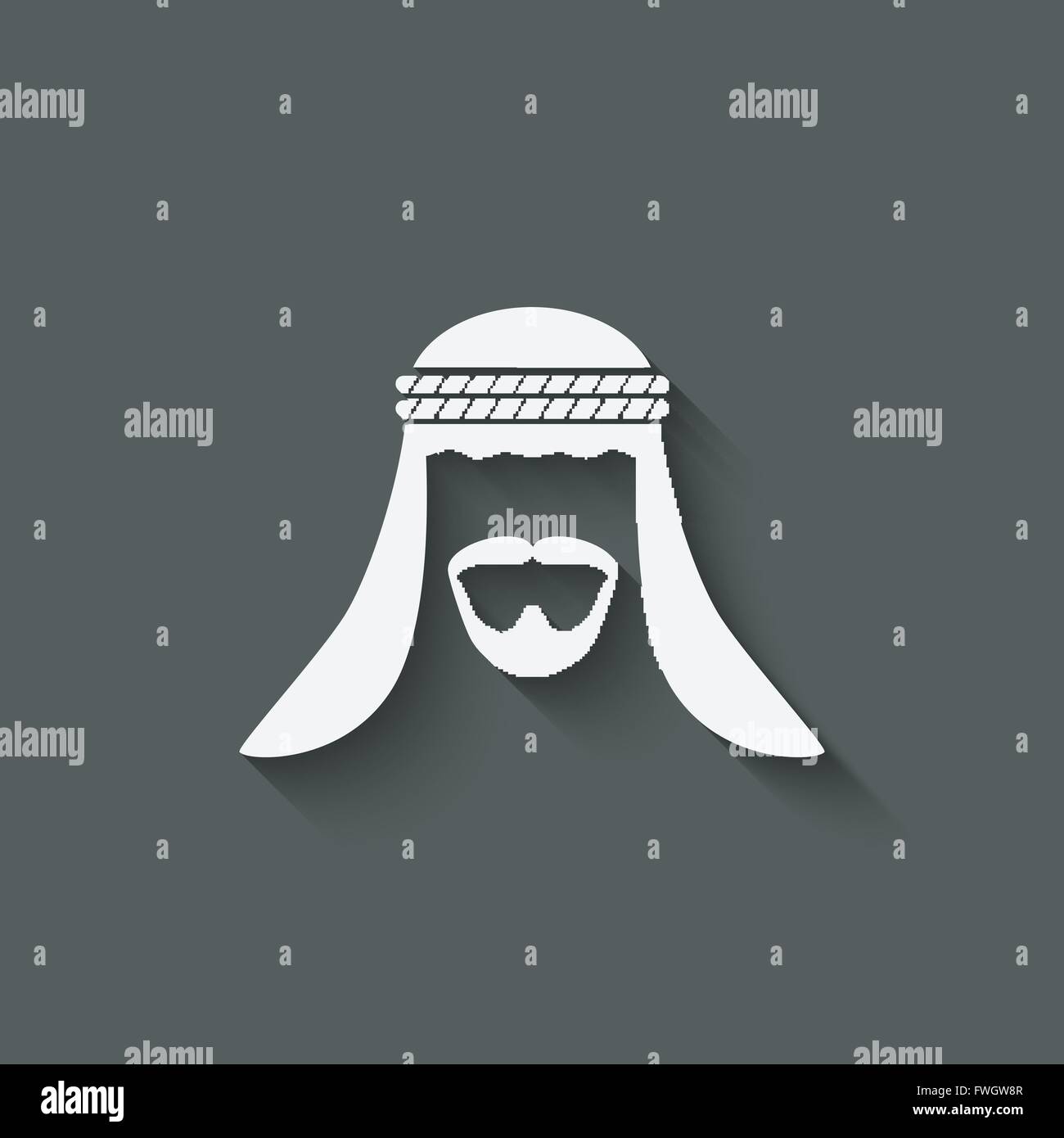 Arabic man icon white Stock Vector Images - Alamy