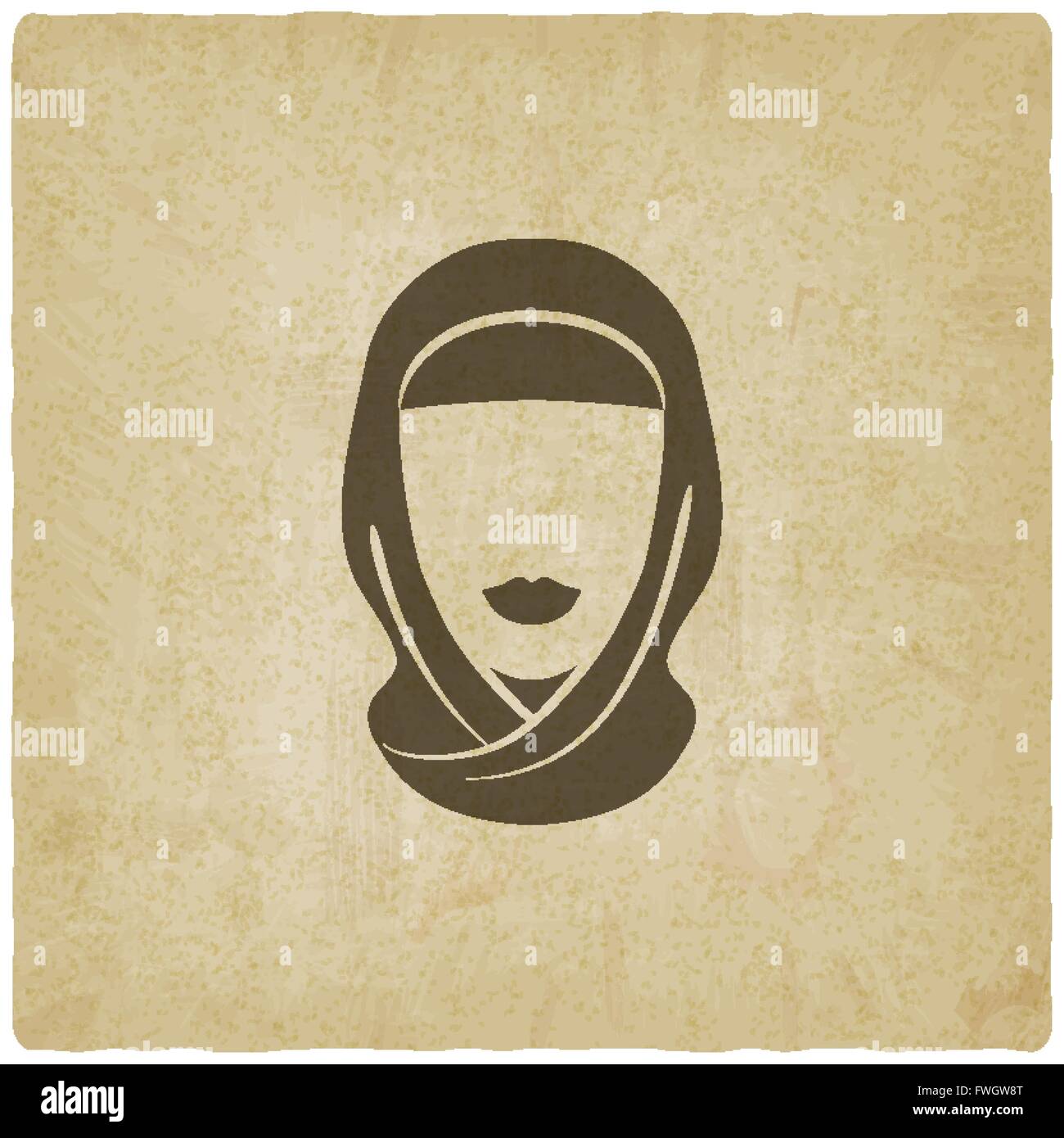 Arabic woman avatar old background - vector illustration. eps 10 Stock ...