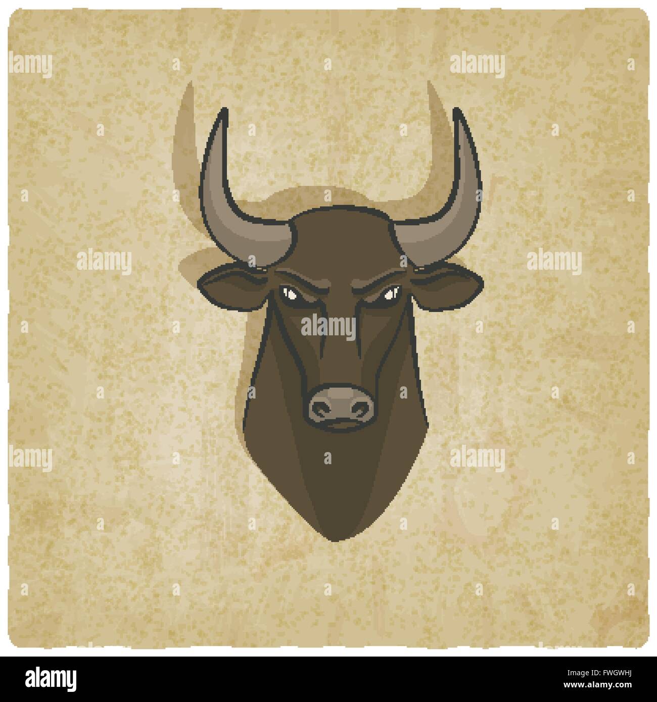 bull head old background - vector illustration. eps 10 Stock Vector ...