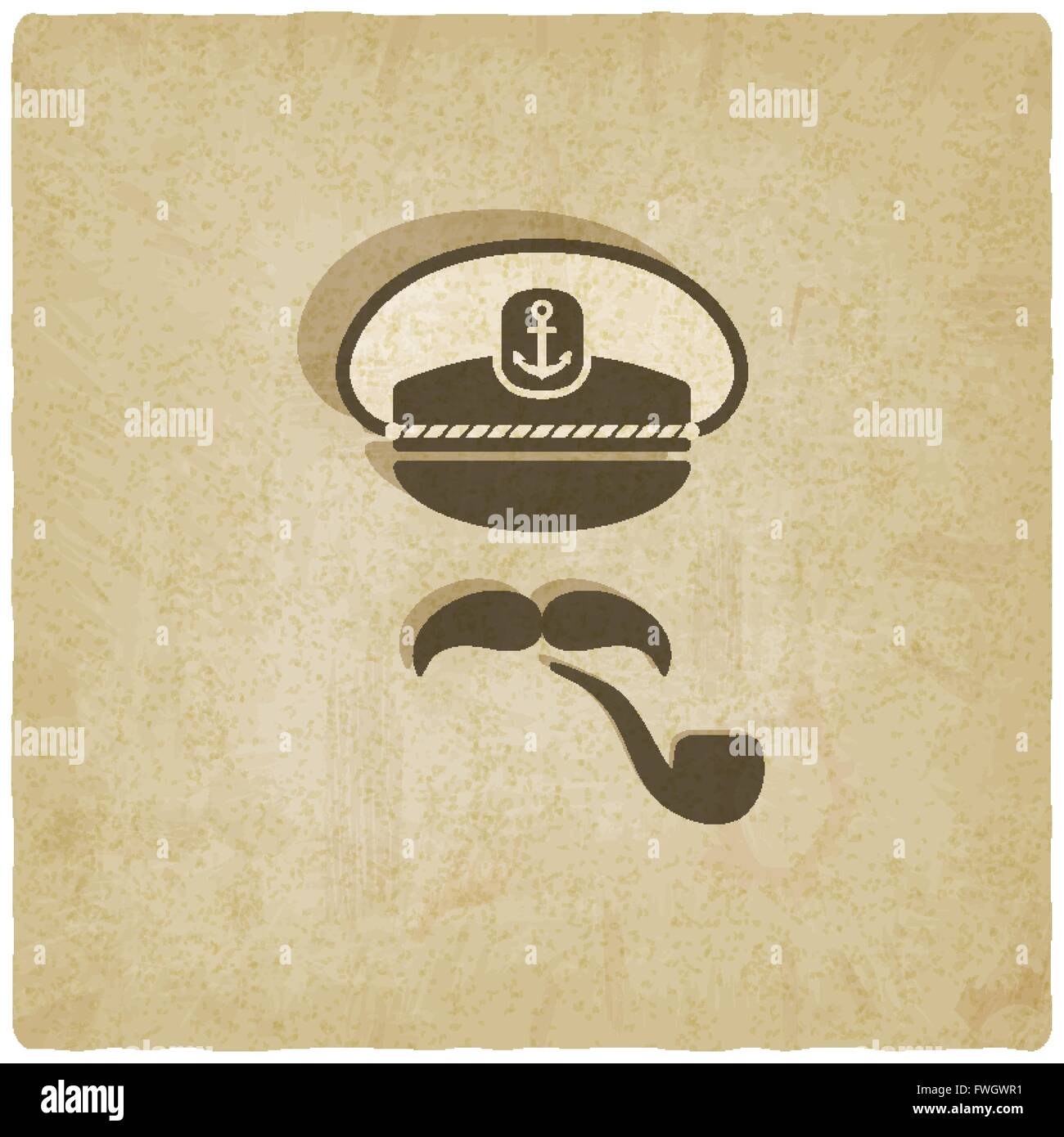 Captain mustache pipe old background - vector illustration. eps 10 ...