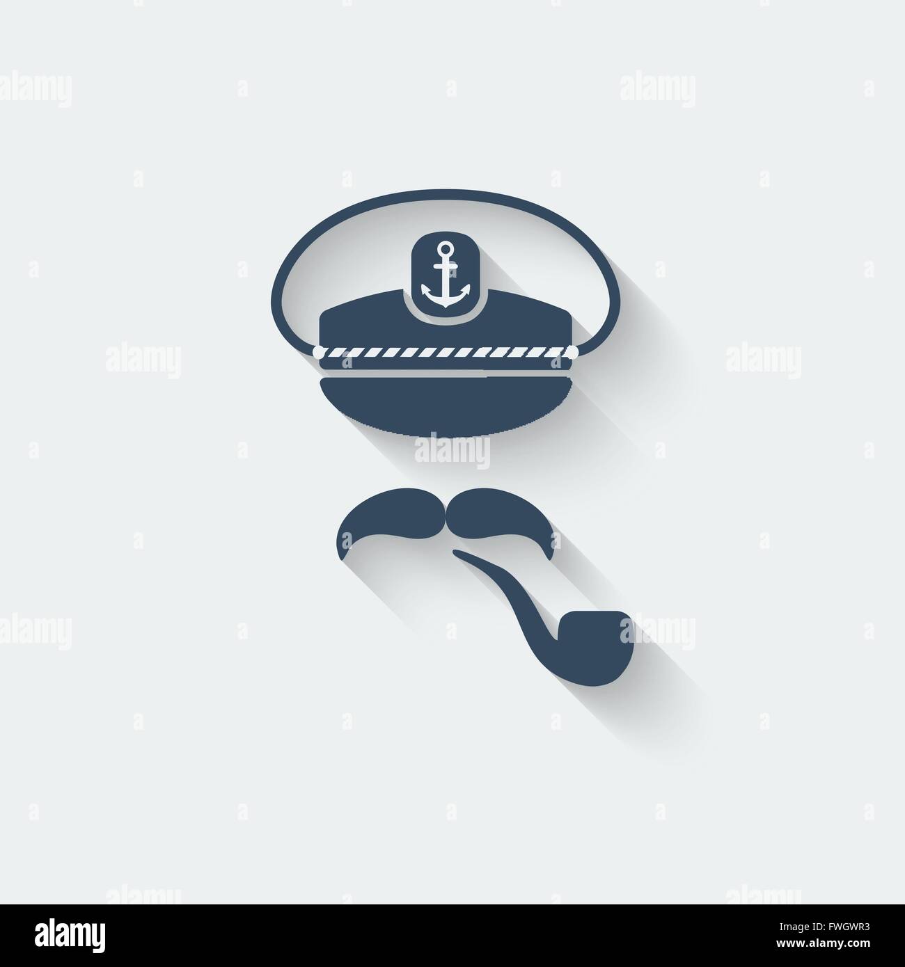 Captain mustache pipe design element - vector illustration. eps 10 ...