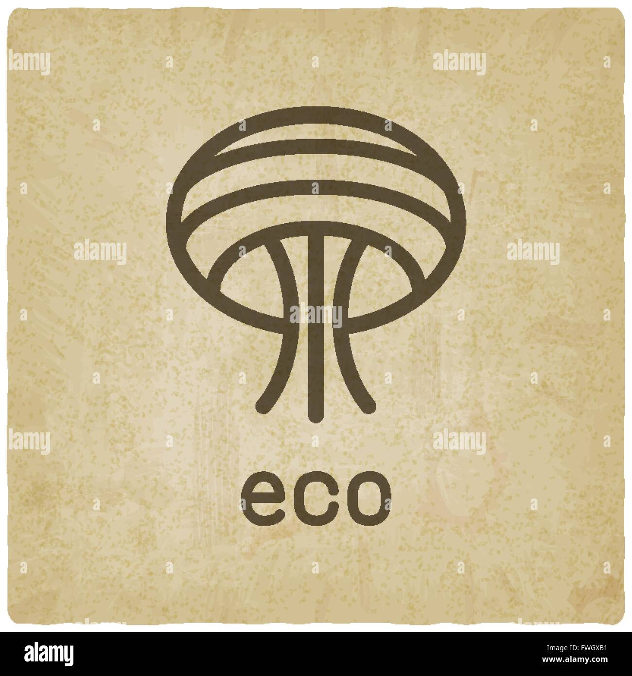 Eco tree symbol old background - vector illustration. eps 10 Stock ...