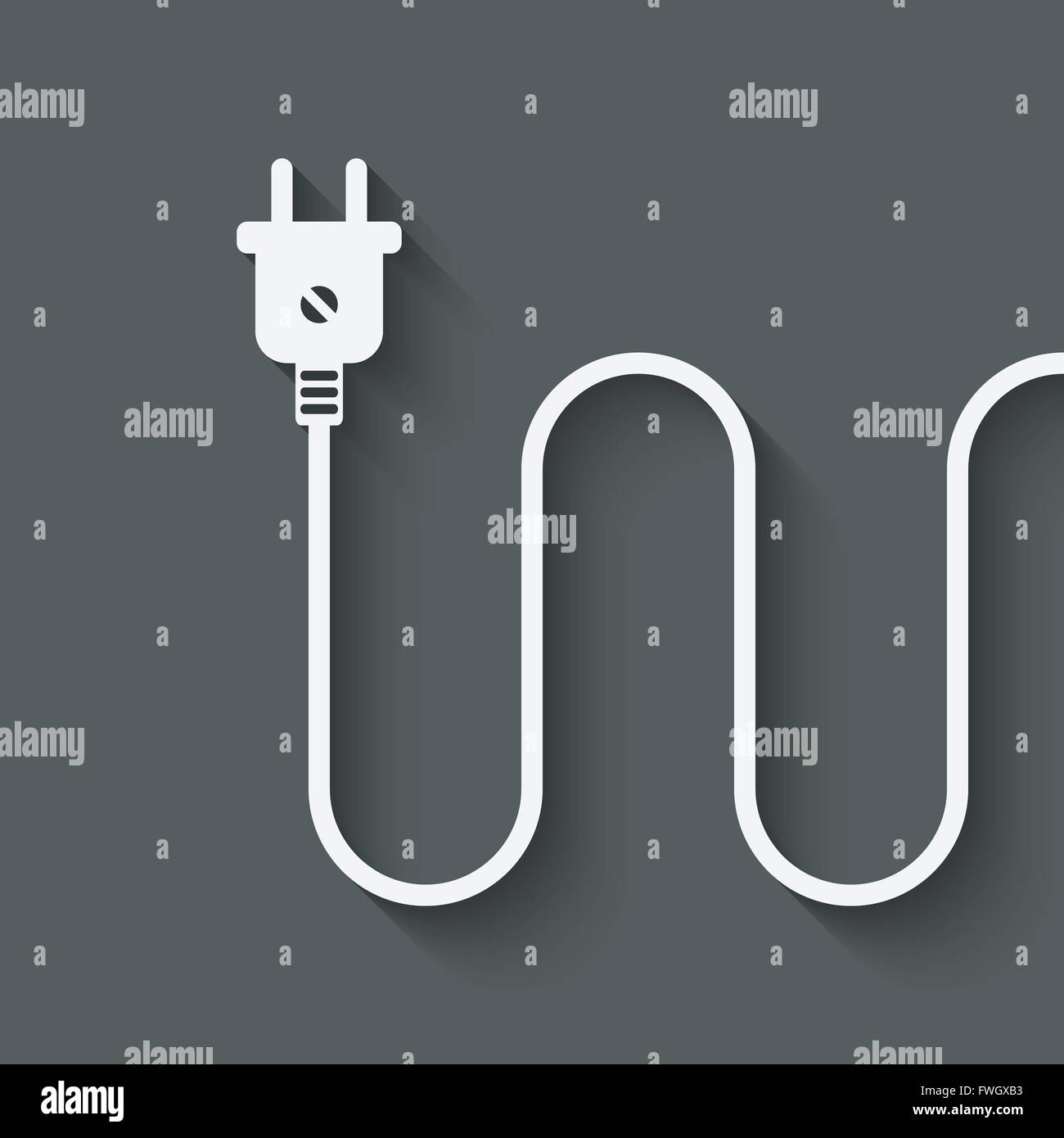 electric wire with plug - vector illustration. eps 10 Stock Vector ...