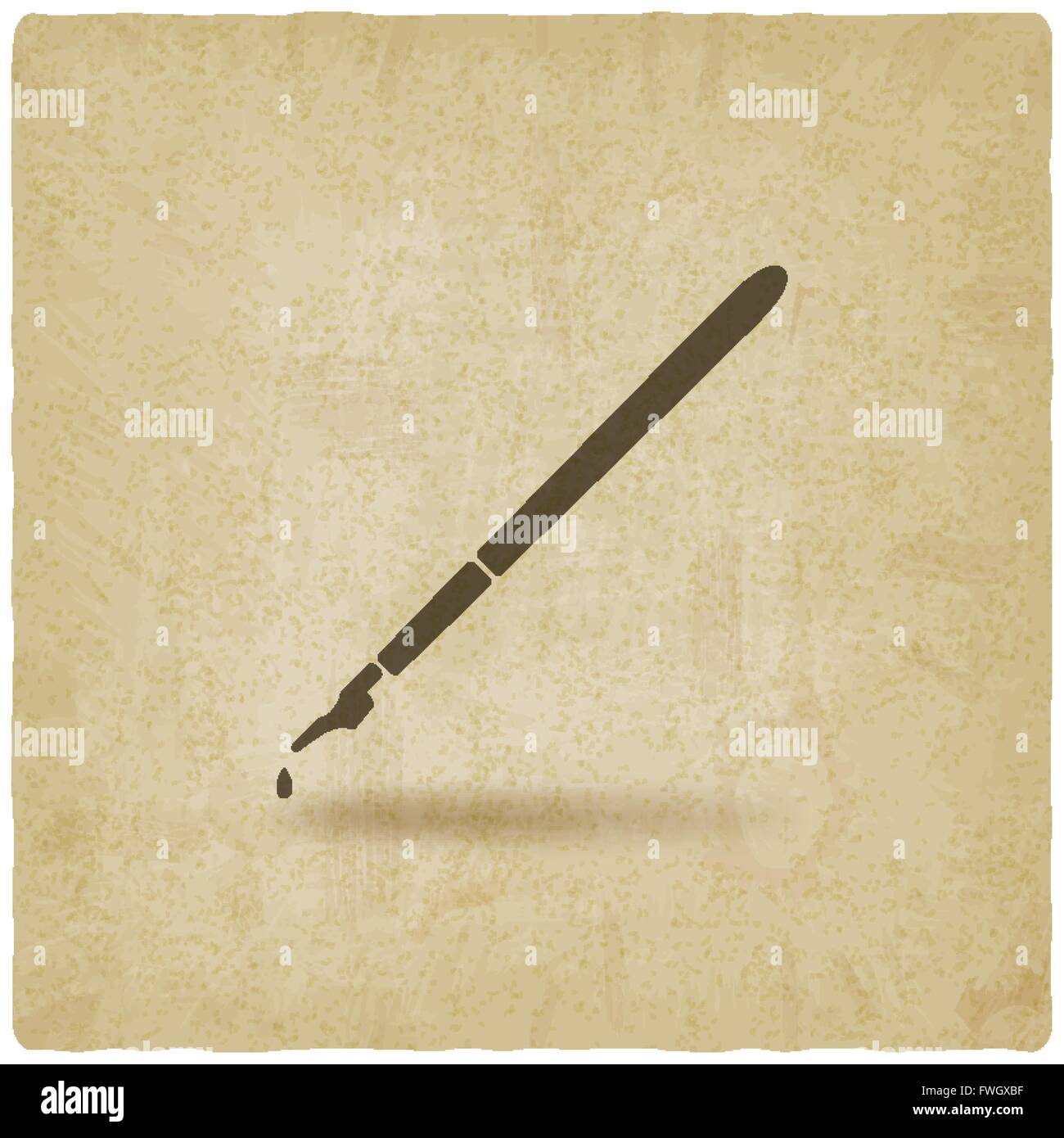 fountain pen with ink drop old background - vector illustration. eps 10 ...