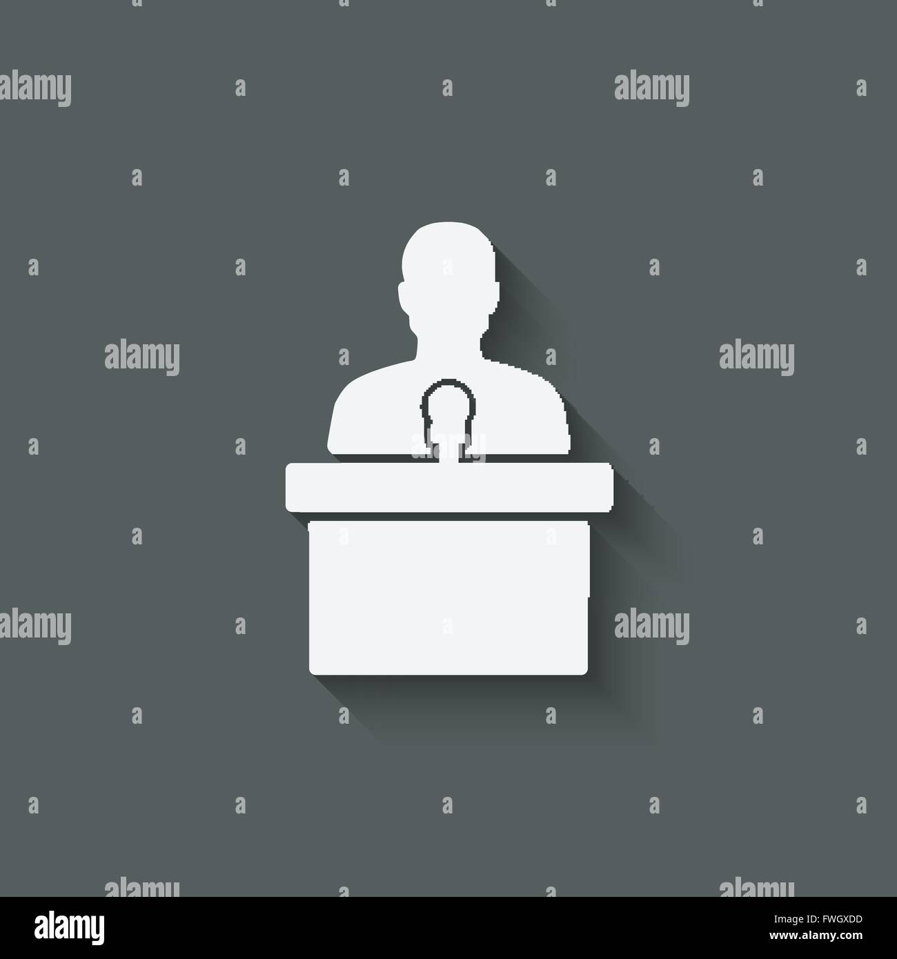 man on podium with microphone - vector illustration. eps 10 Stock ...