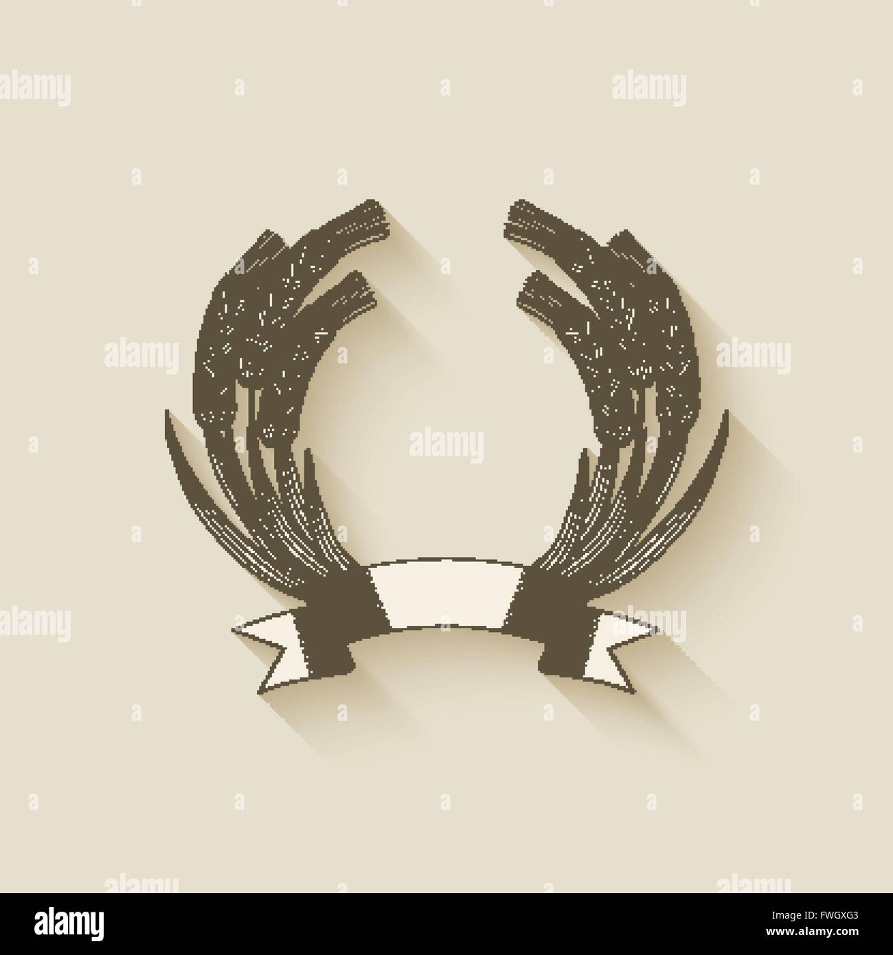 sheaf of wheat with ribbon - vector illustration. eps 10 Stock Vector ...