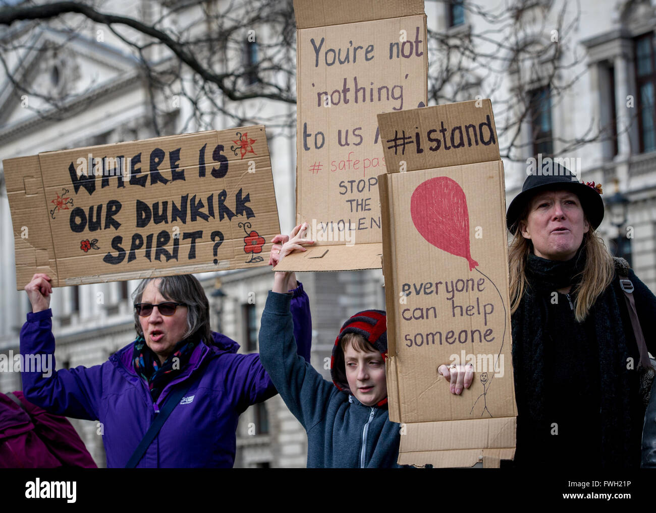 Activists from Refugees Welcome, No Borders and London 2 Calais groups ...