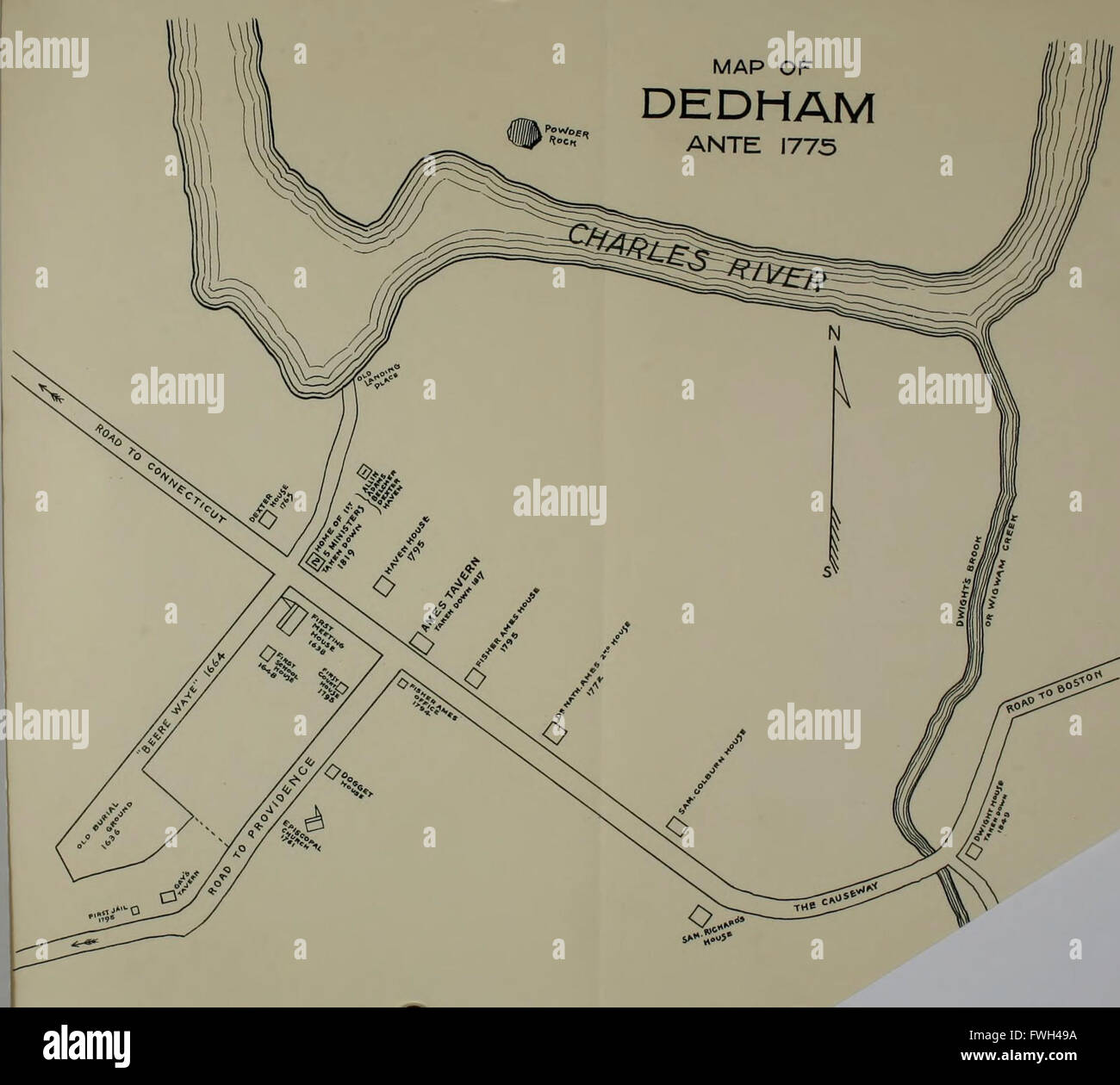 Map of dedham massachusetts hi-res stock photography and images - Alamy